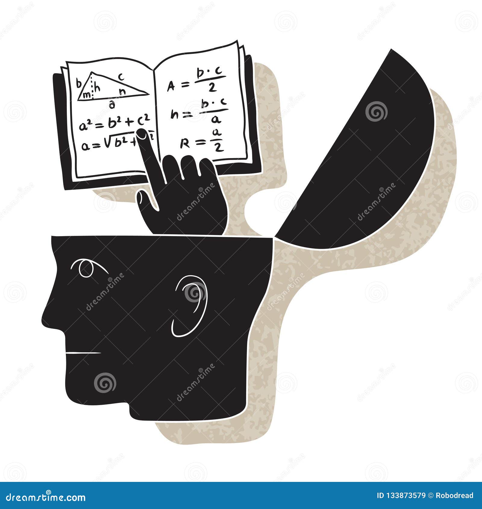 Symbolic Drawing of a Head and a Mathematical Thought Stock Vector ...