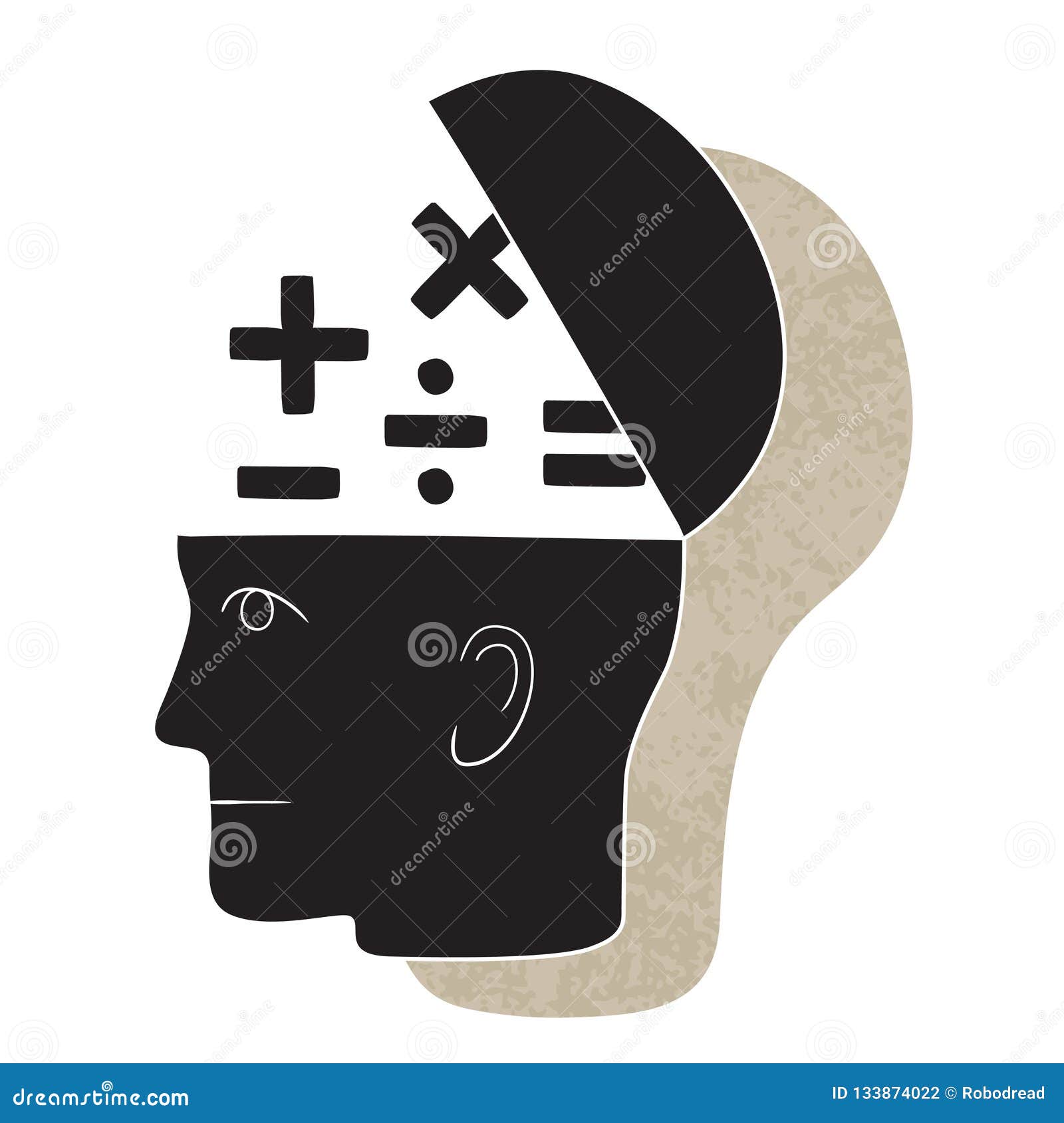 Symbolic Drawing of a Head and a Mathematical Thought Stock Vector ...