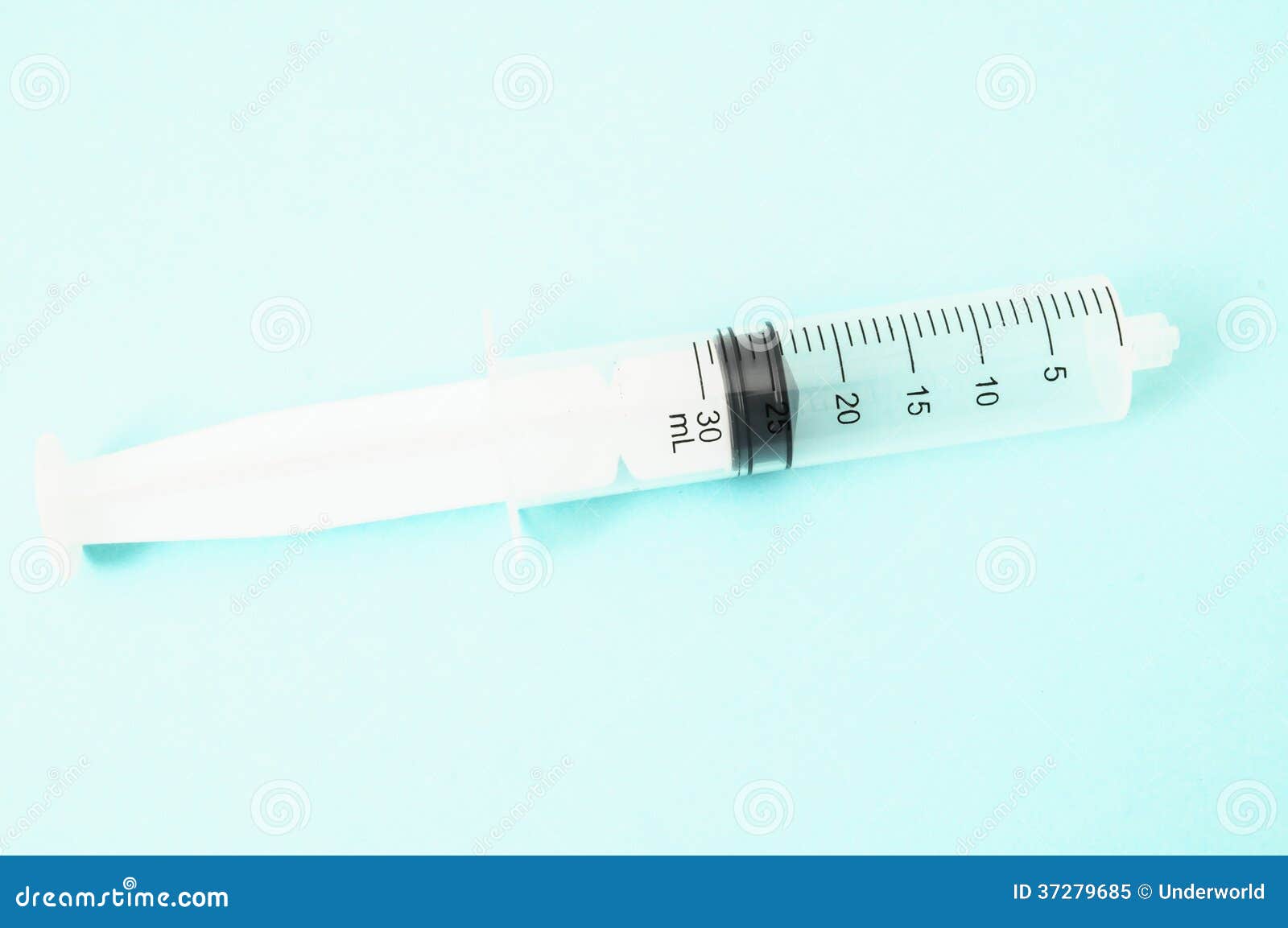 White Syringe On A Blue Background. Syringe On Blue Background. 5ml ...