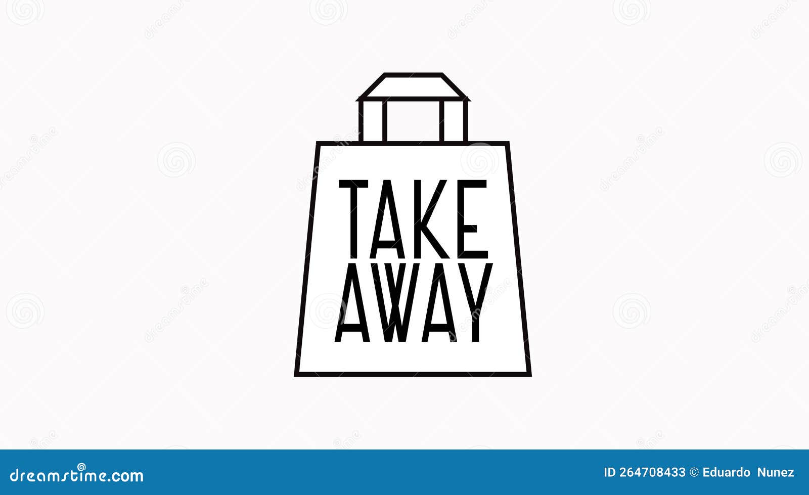 Black and White Take Away Bag Icon or Sign Stock Vector - Illustration ...