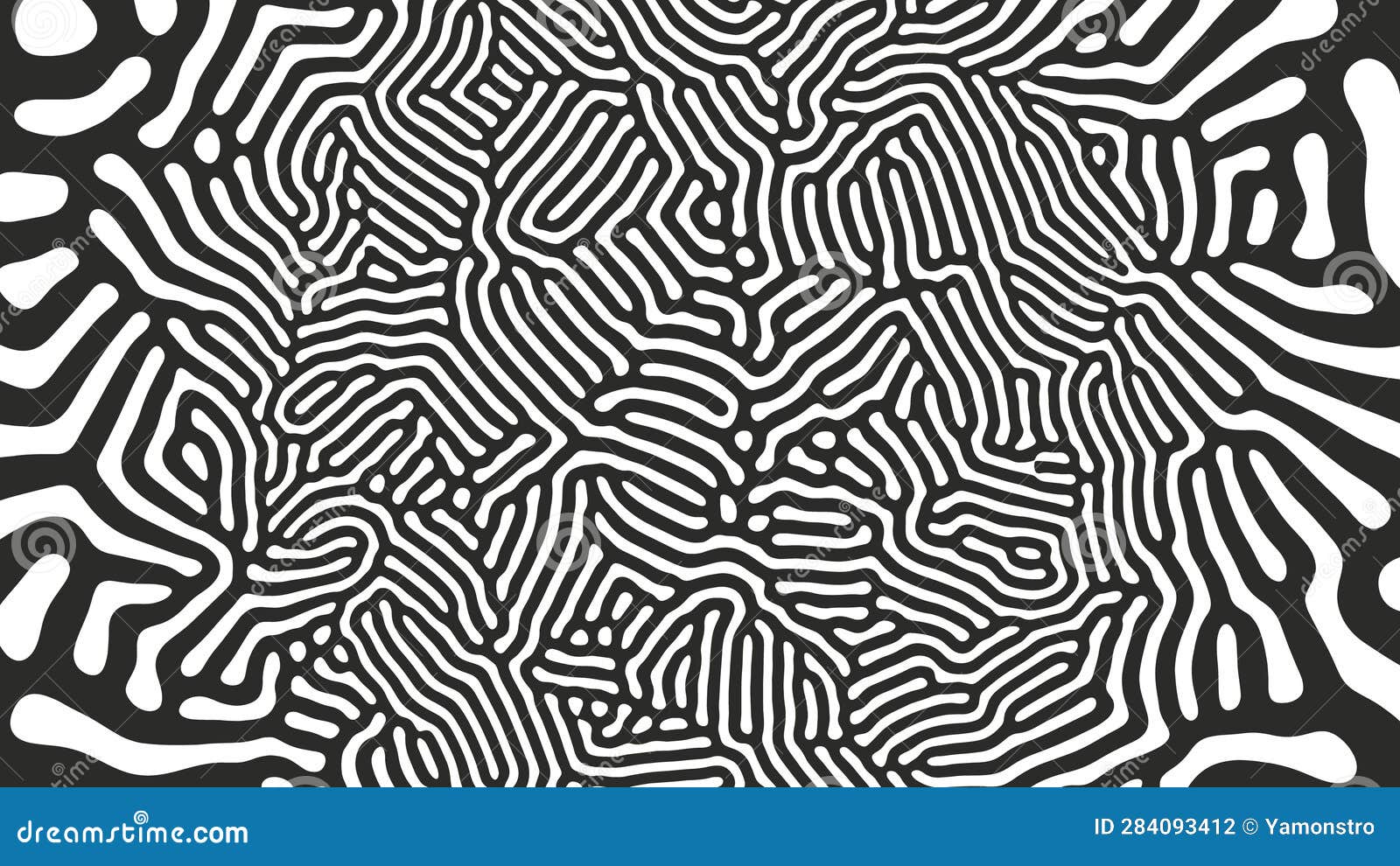 Black White Tangled Lines Psychedelic Art Vector Texture Abstract ...