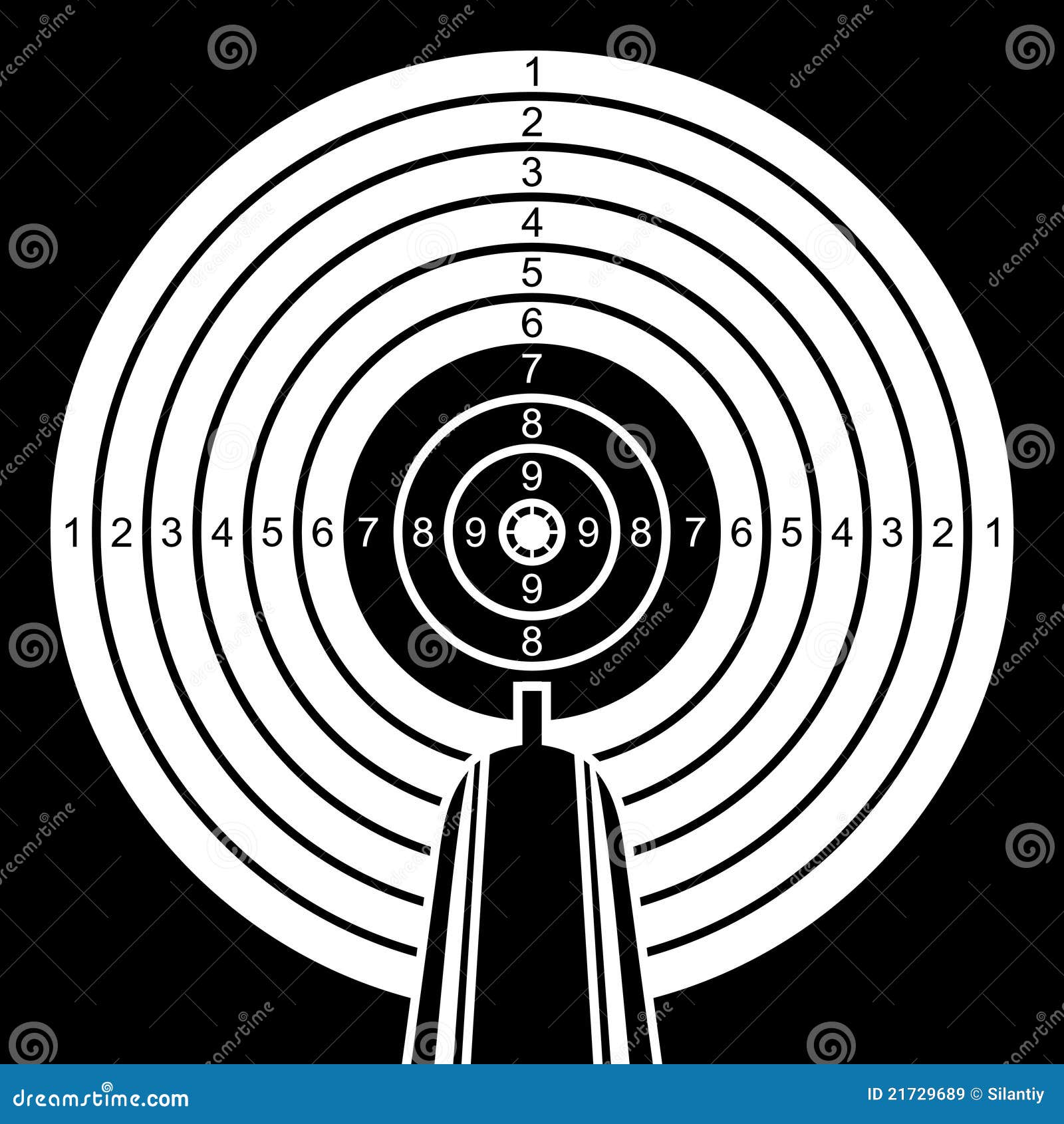 Black and white target. stock vector. Illustration of black - 21729689