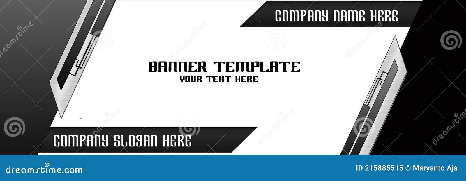Black and White Tech Banner Template Stock Vector - Illustration of ...