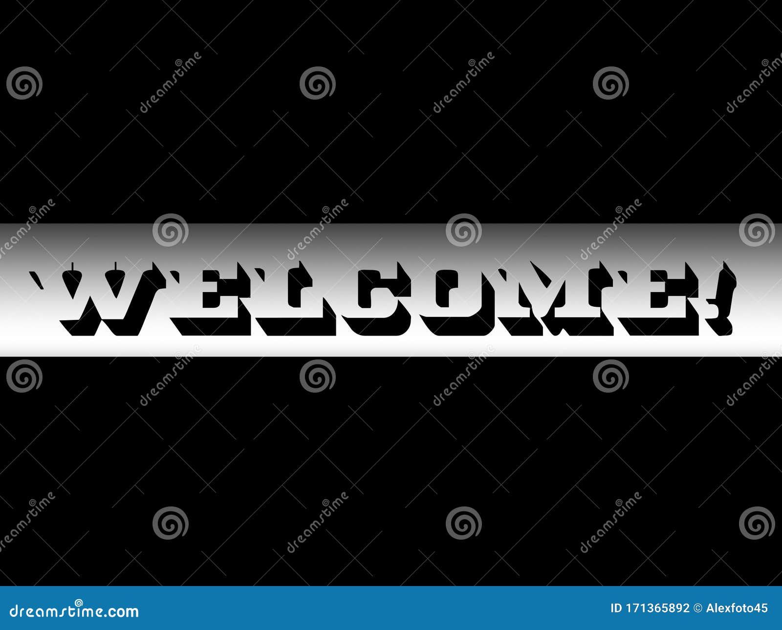 Black and White Text Welcome Stock Illustration - Illustration of ...