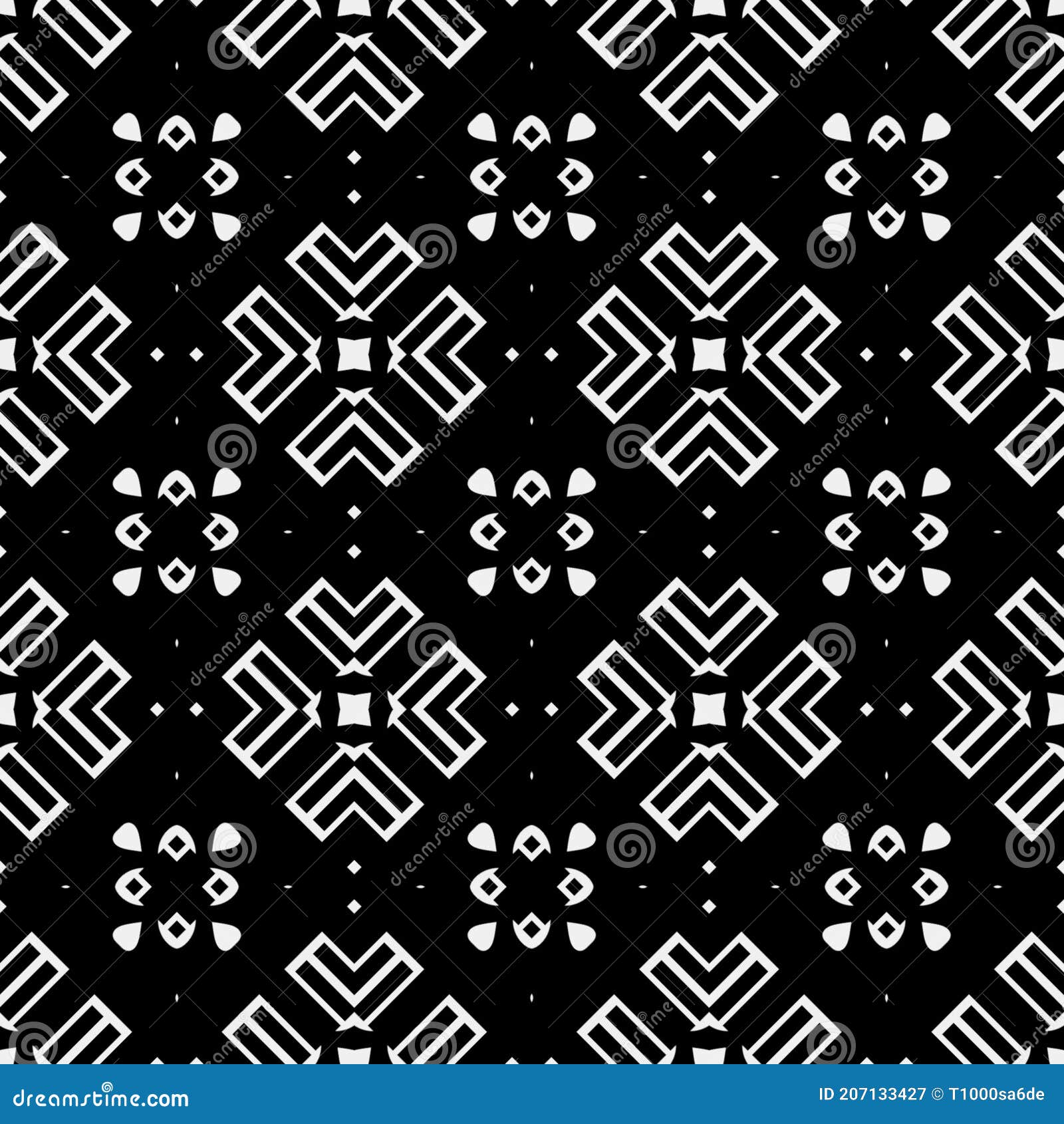 Black and White Texture. Abstract Seamless Geometric Pattern Stock ...