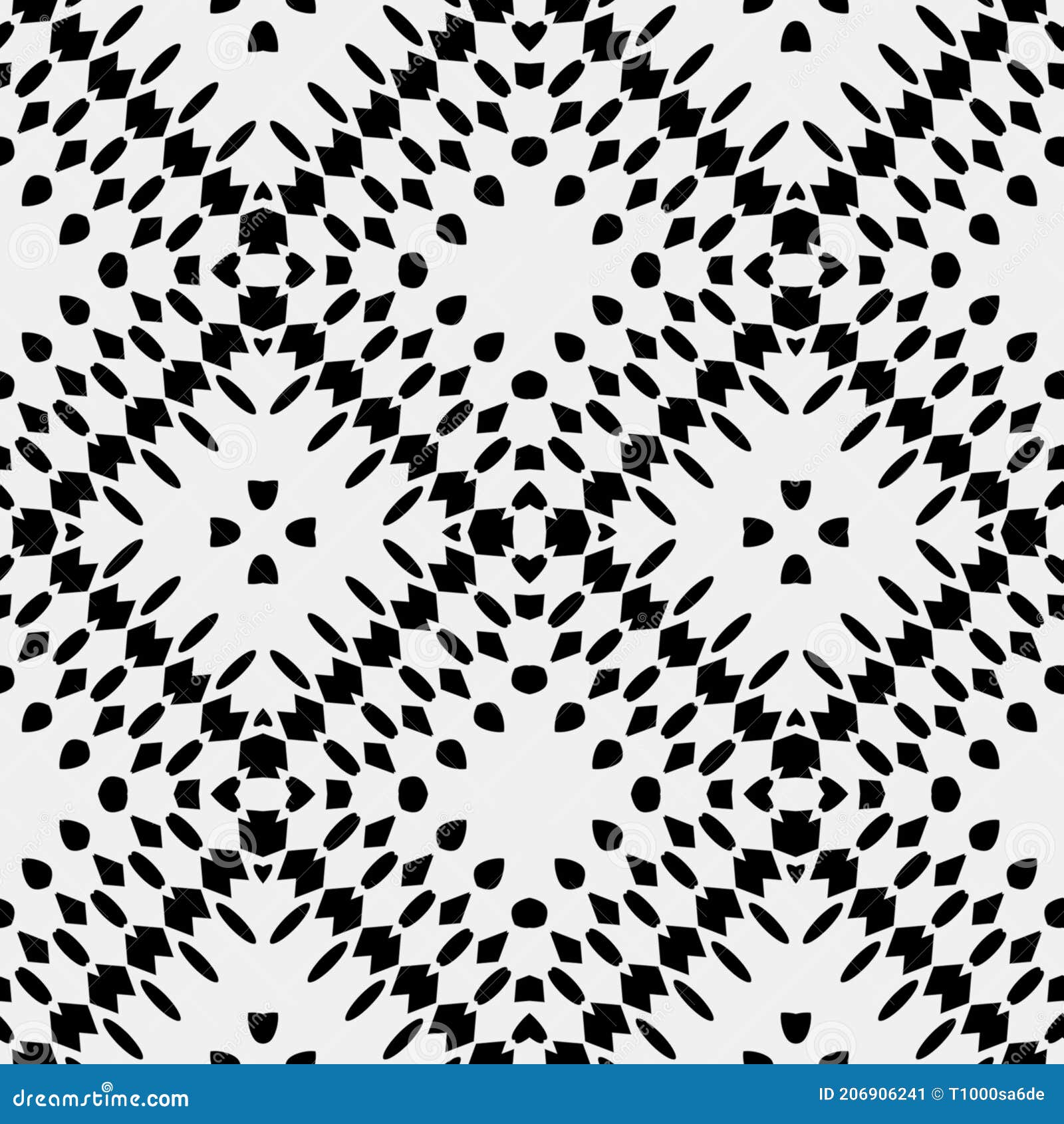 Black and White Texture. Abstract Seamless Geometric Pattern Stock ...