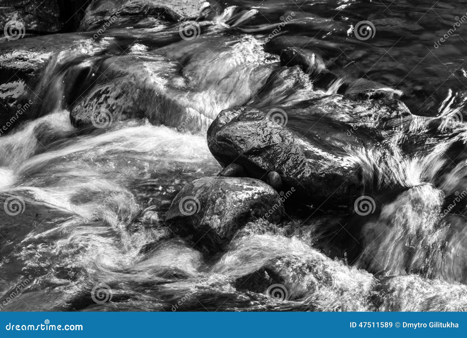 Black and White Texture of Flowing Water Stock Image - Image of black ...