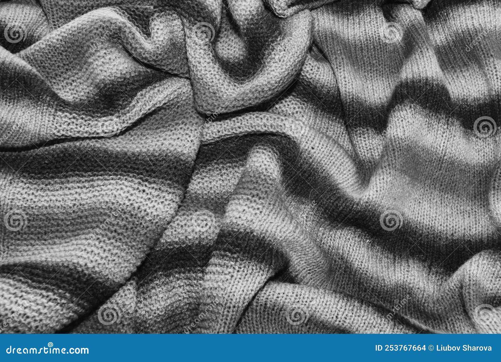 Black and White Texture of Knitted Striped Fabric Stock Photo - Image ...
