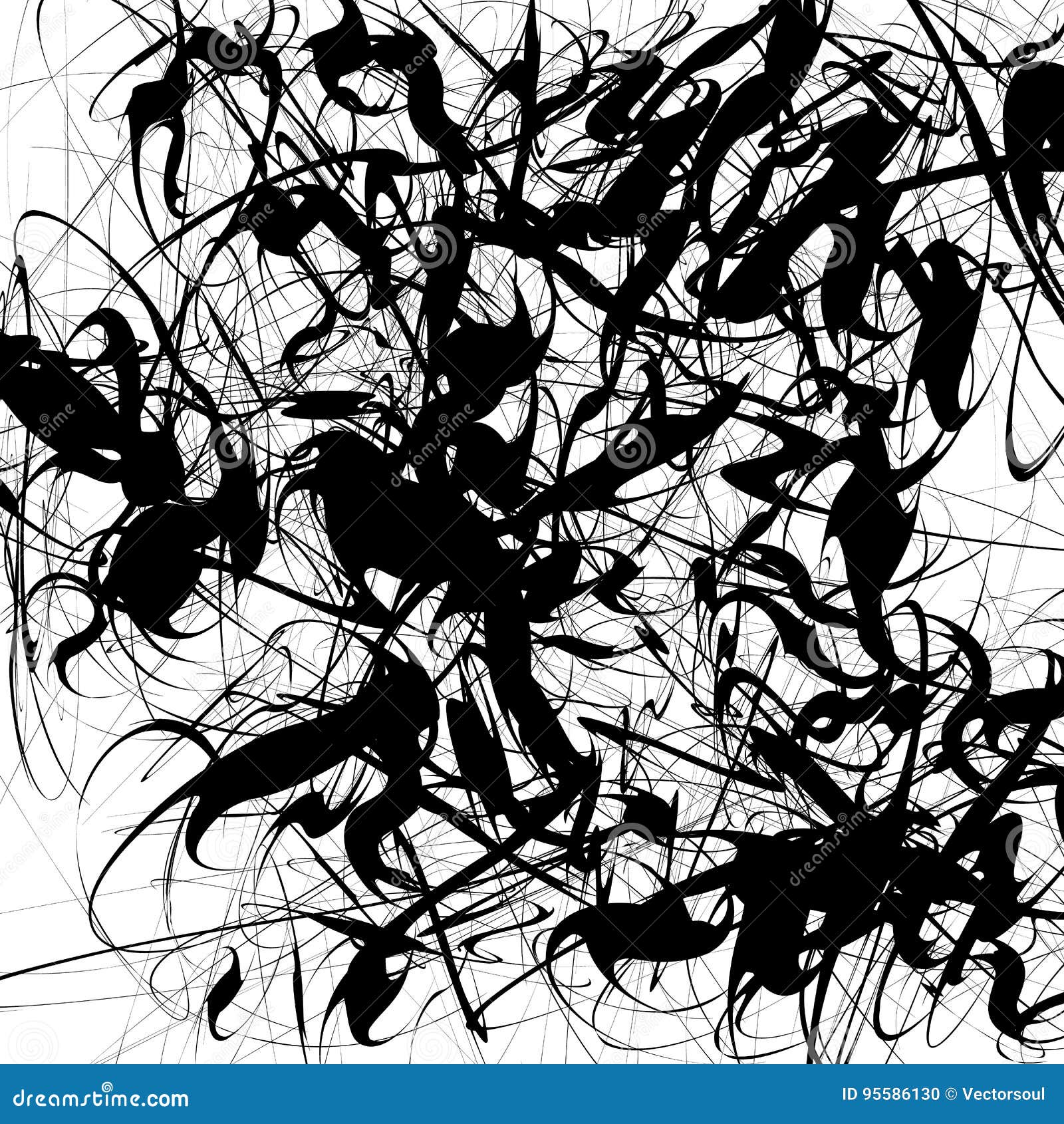 Black and White Texture / Pattern with Random Chaotic Shapes Stock ...