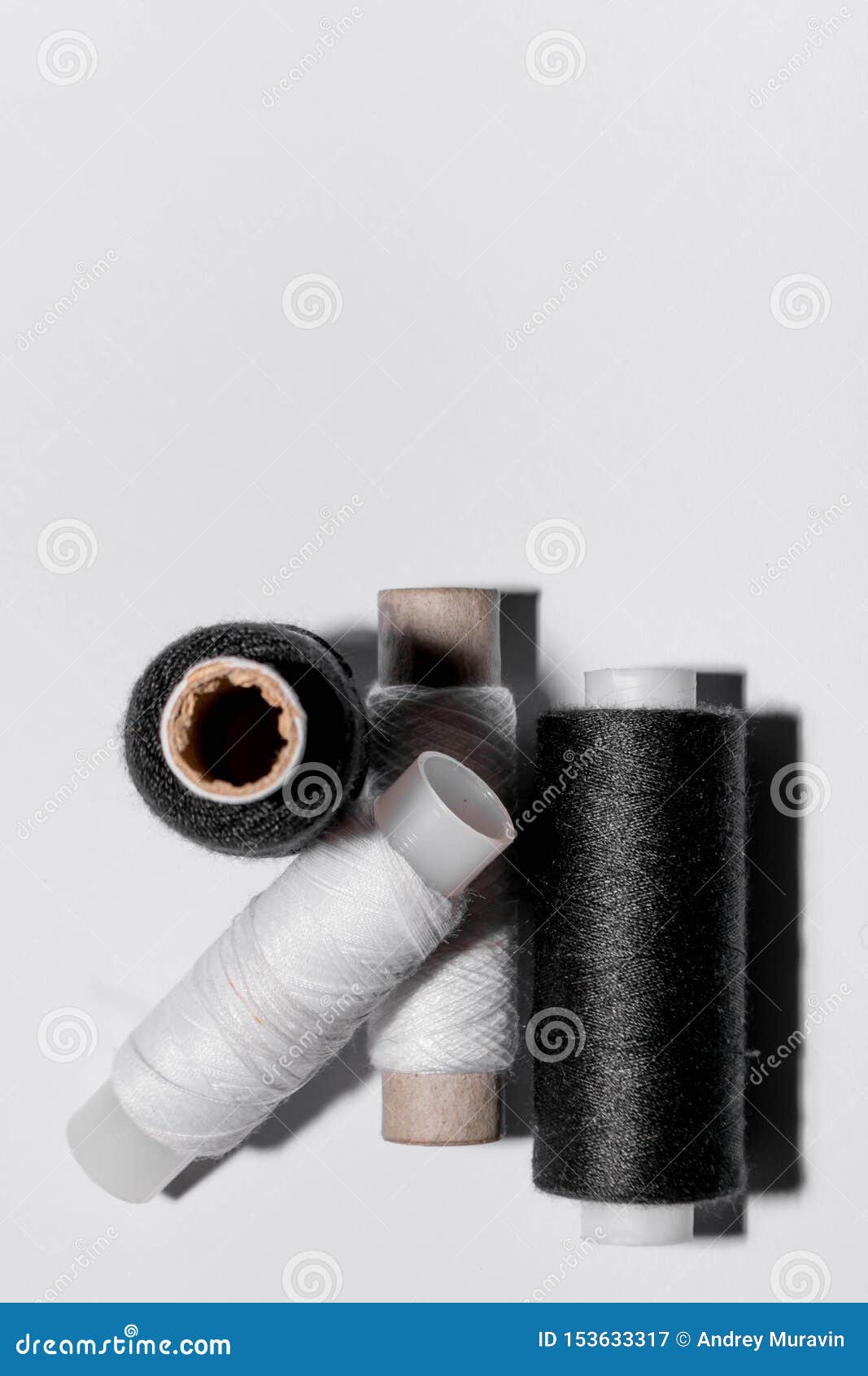 Black and white thread stock image. Image of closeup - 153633317