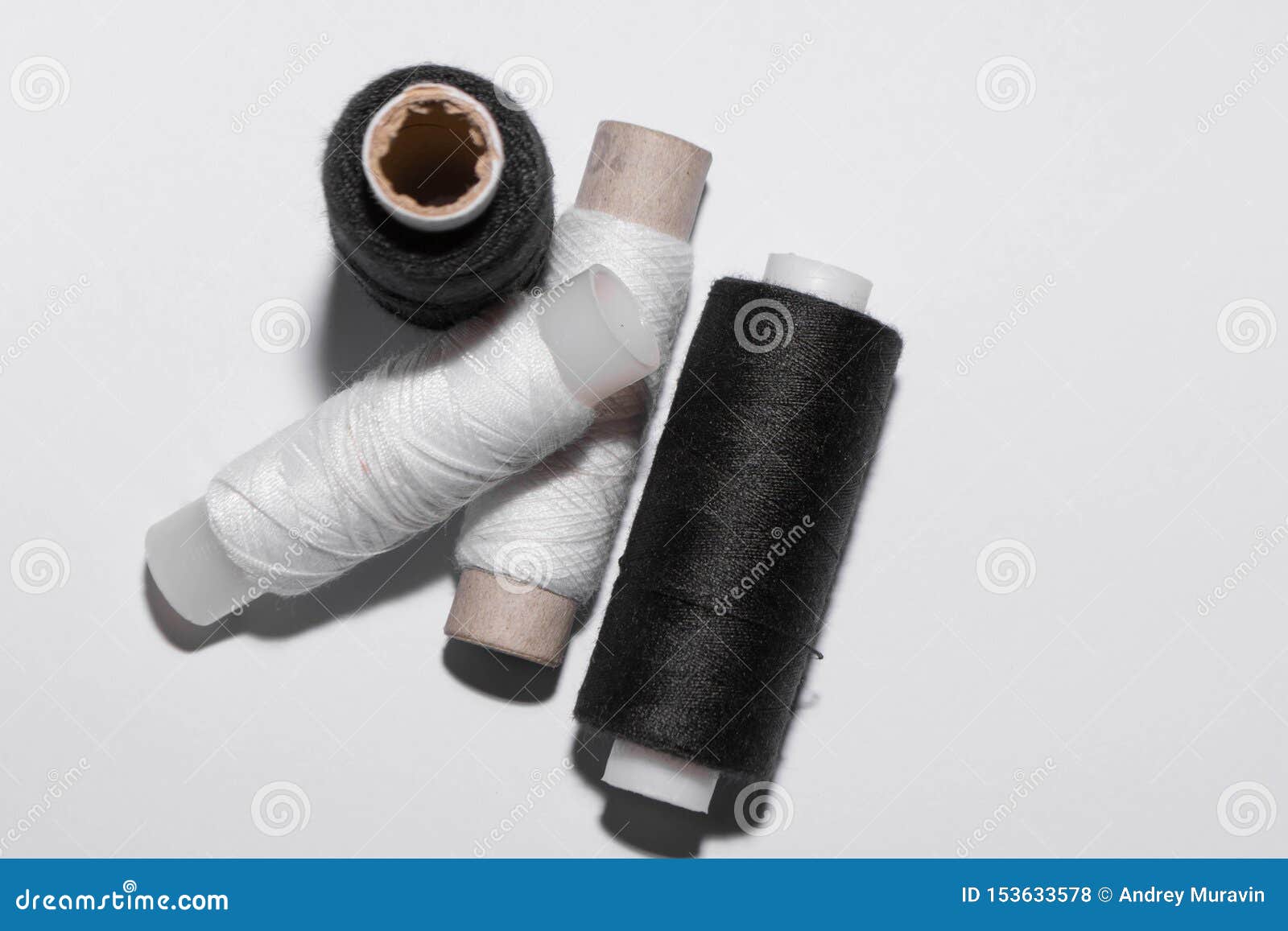 Black and white thread stock photo. Image of closeup - 153633578