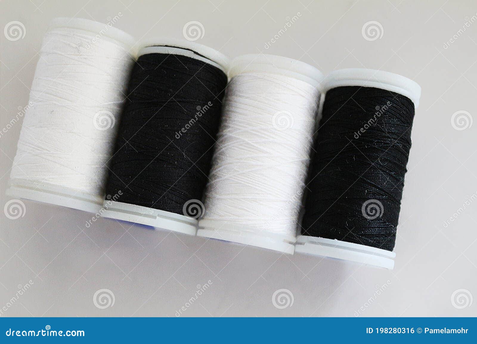 Black and White Thread for Crafts Zoom Stock Photo - Image of nature ...