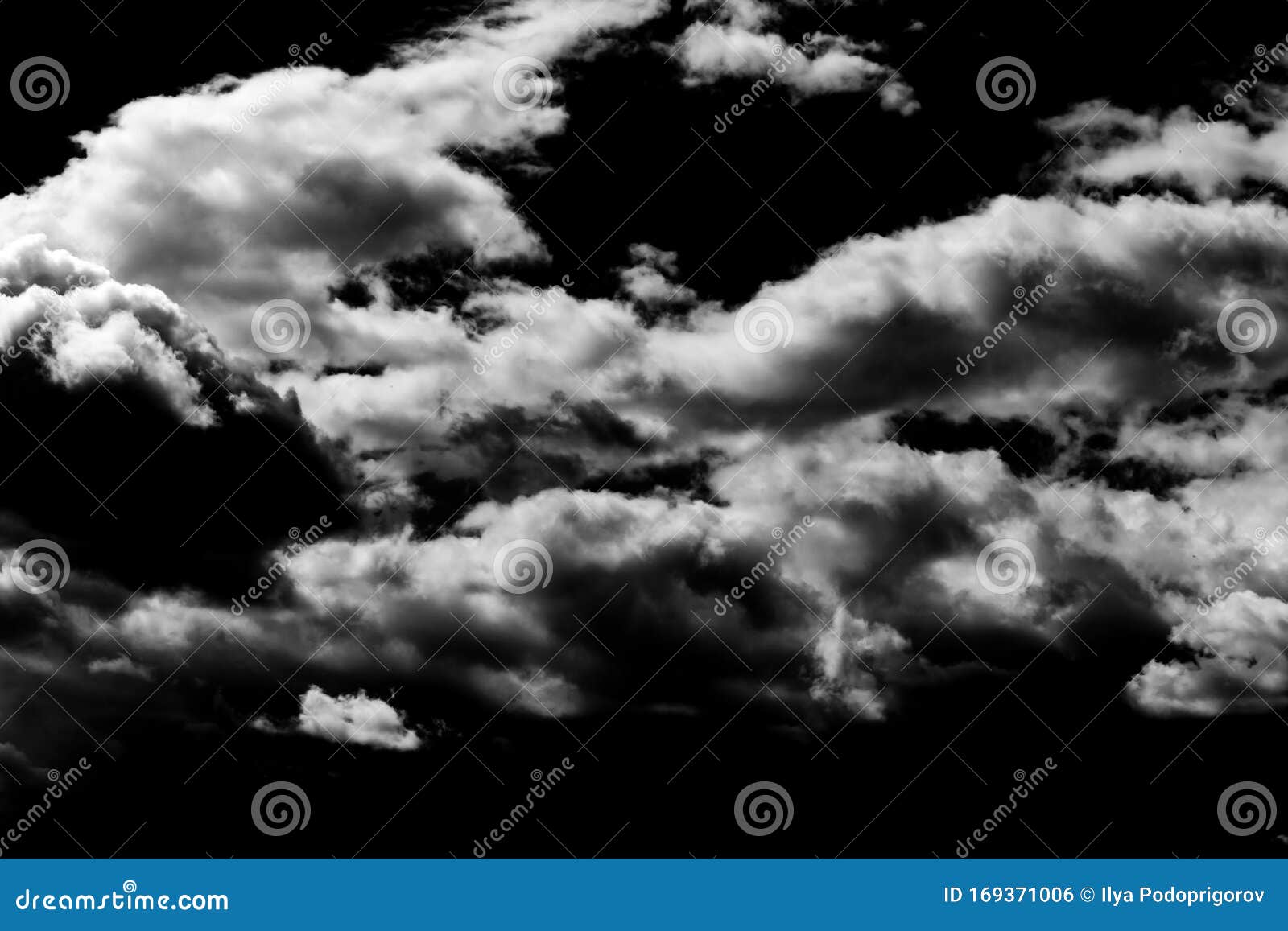 Black and White Thunderstorm Dramatic Clouds Background Texture Stock ...