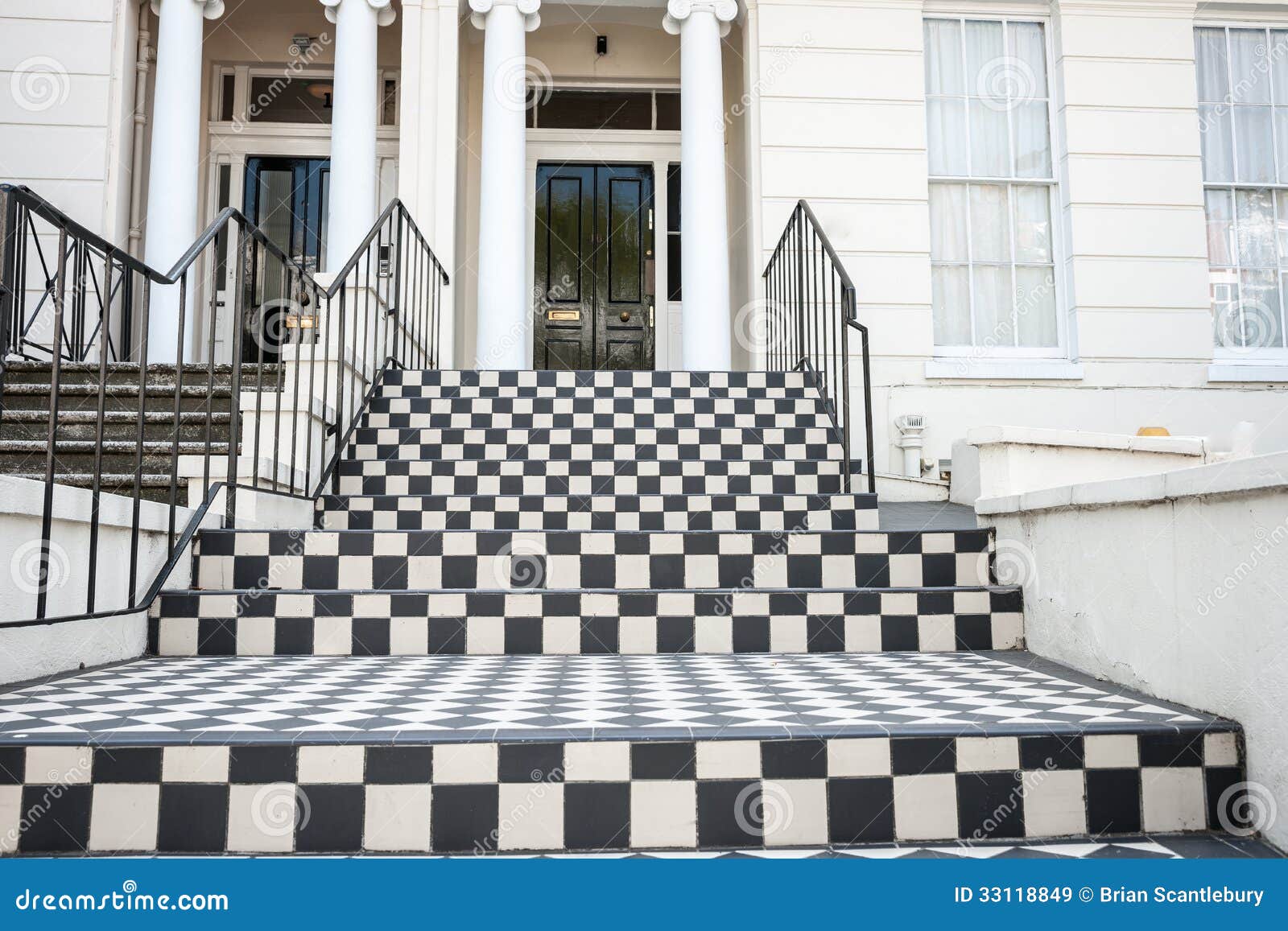 Black and White Tiled Steps Stock Image - Image of england, checks ...