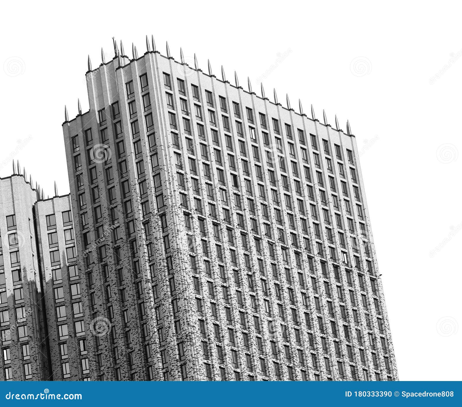 Black & White Tilted Skyscraper Architecture Background Stock Photo ...