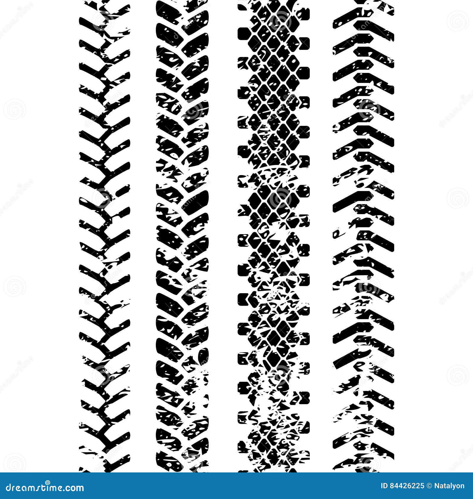 Black and White Tire Tread Protector Track Grunge Seamless Pattern ...