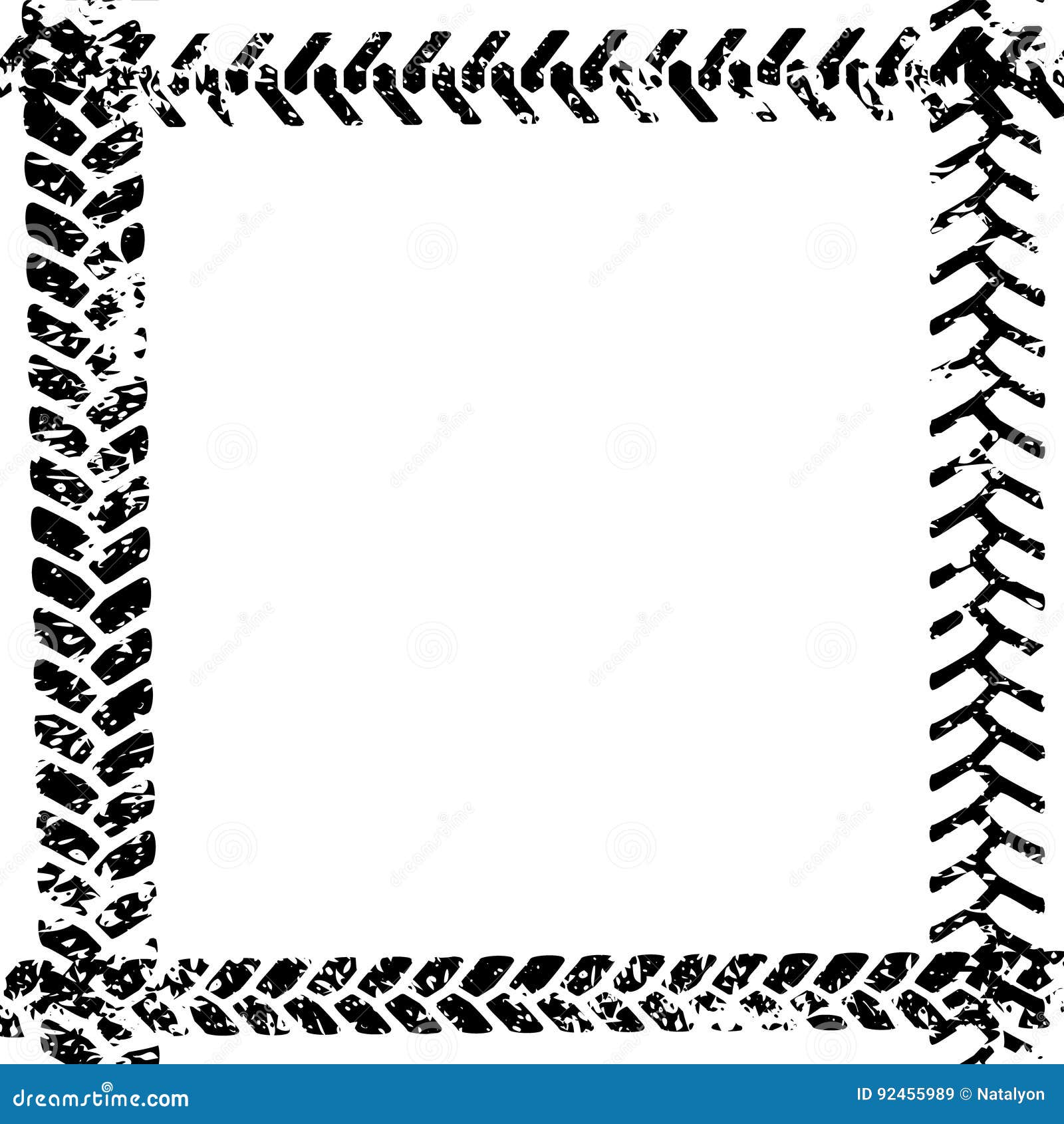 Black and White Tire Tread Protector Track on White Grunge Frame Design ...