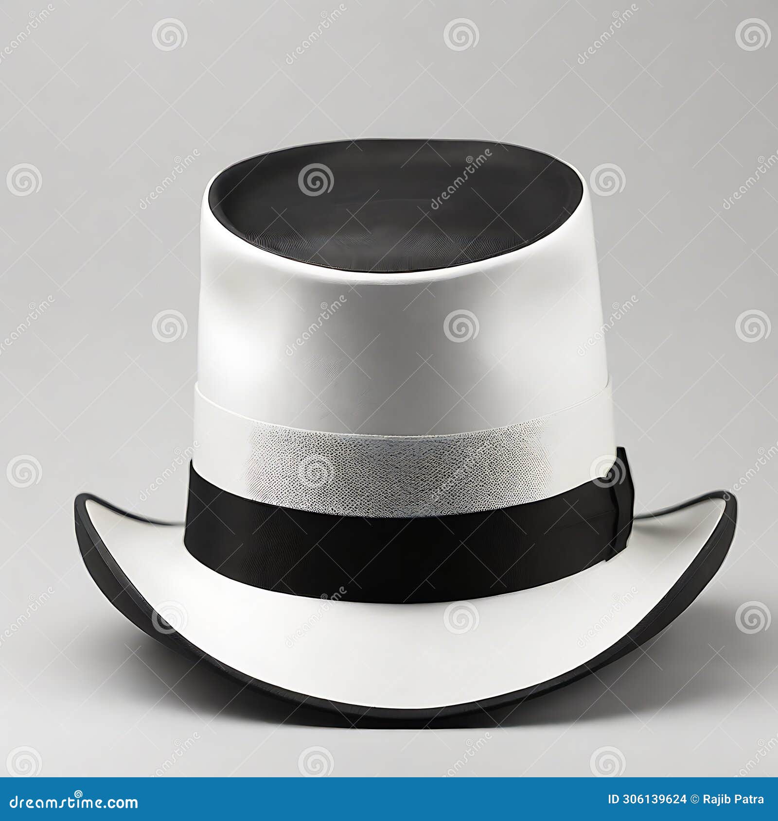 Black and White Top Hat Ready To Wear on White Background Stock Photo - Image of fedora, retro ...