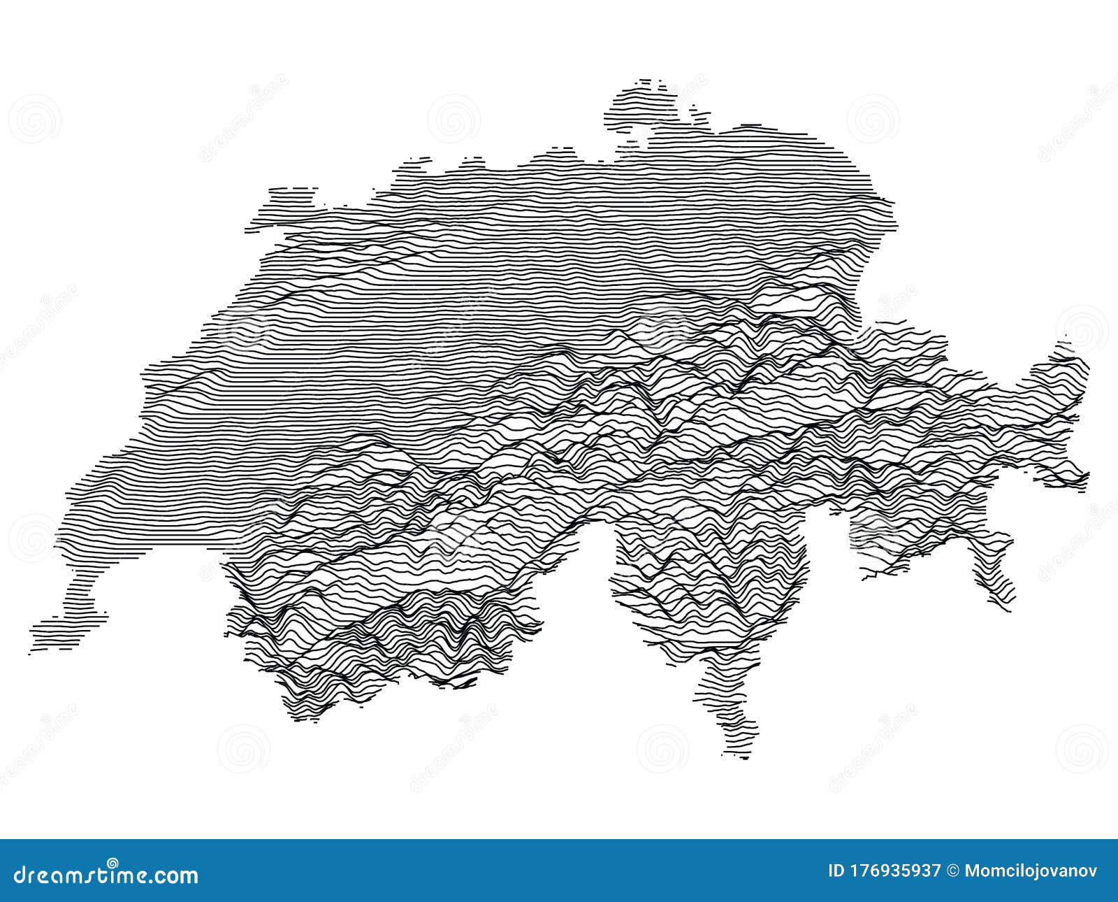 Relief Map of Switzerland stock vector. Illustration of europe - 176935937