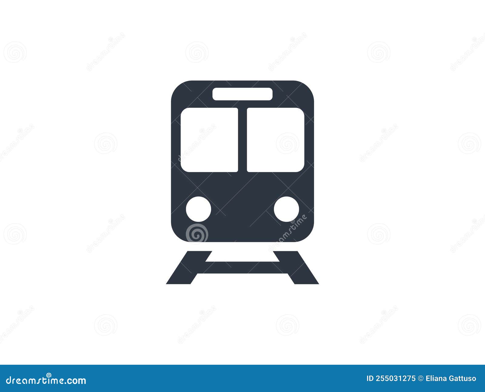 Black and White Train with Railway Track Icon Vector. Stock Vector ...