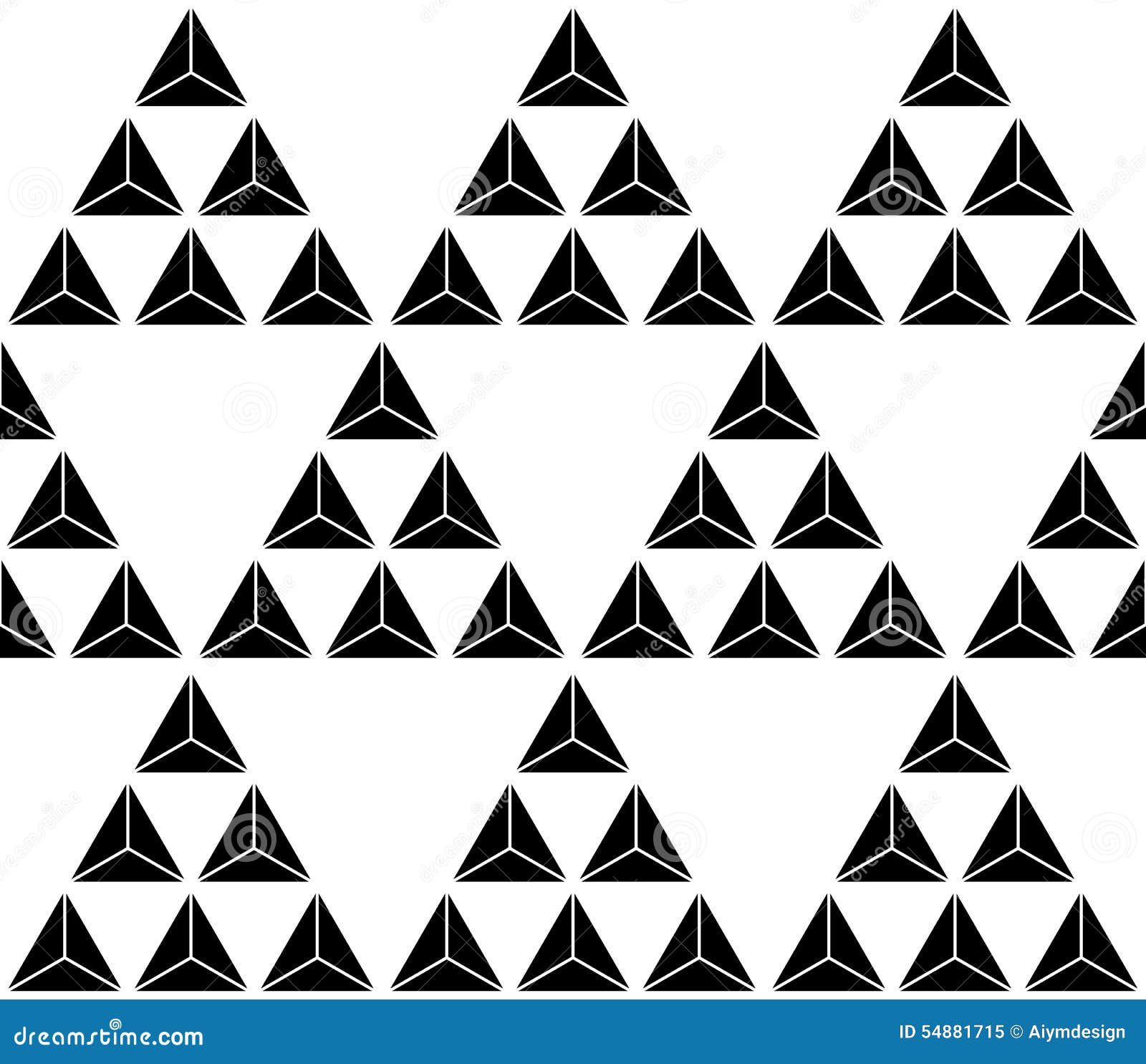 Black and White Triangle Seamless Pattern Stock Vector - Illustration ...