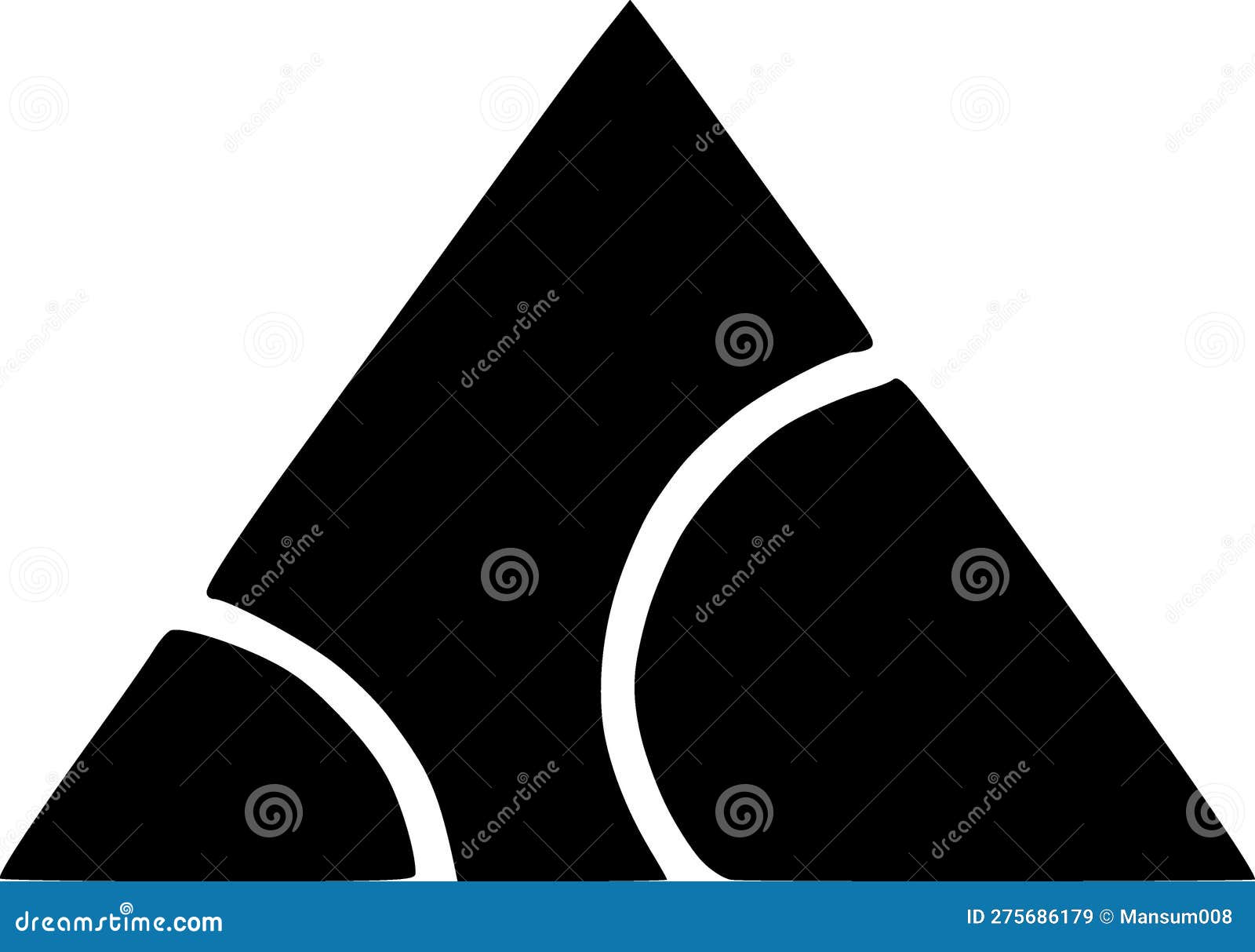 Black and White of Triangle Shape Stock Illustration - Illustration of ...
