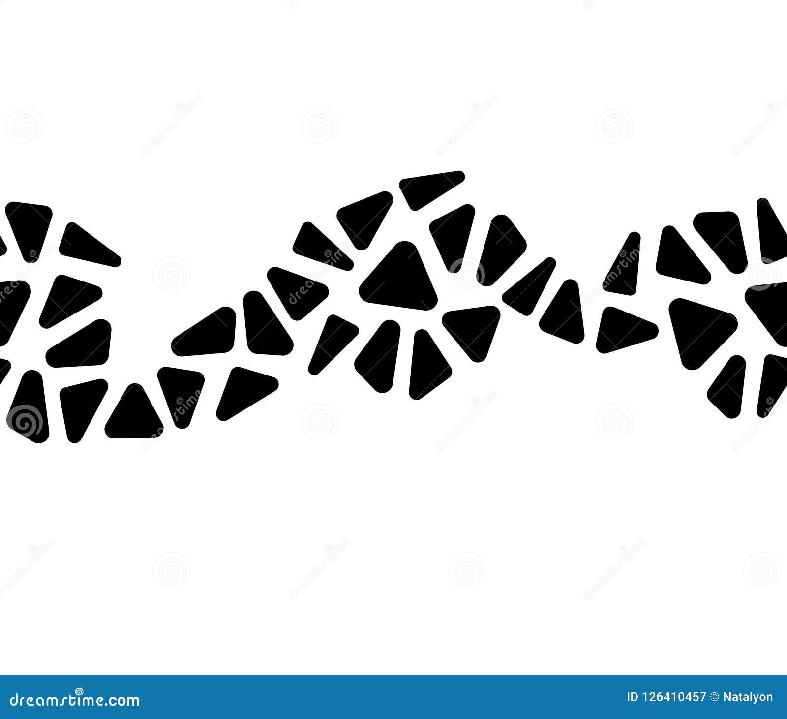 Black and White Triangle Shape Mosaic Geometric Seamless Border Pattern ...