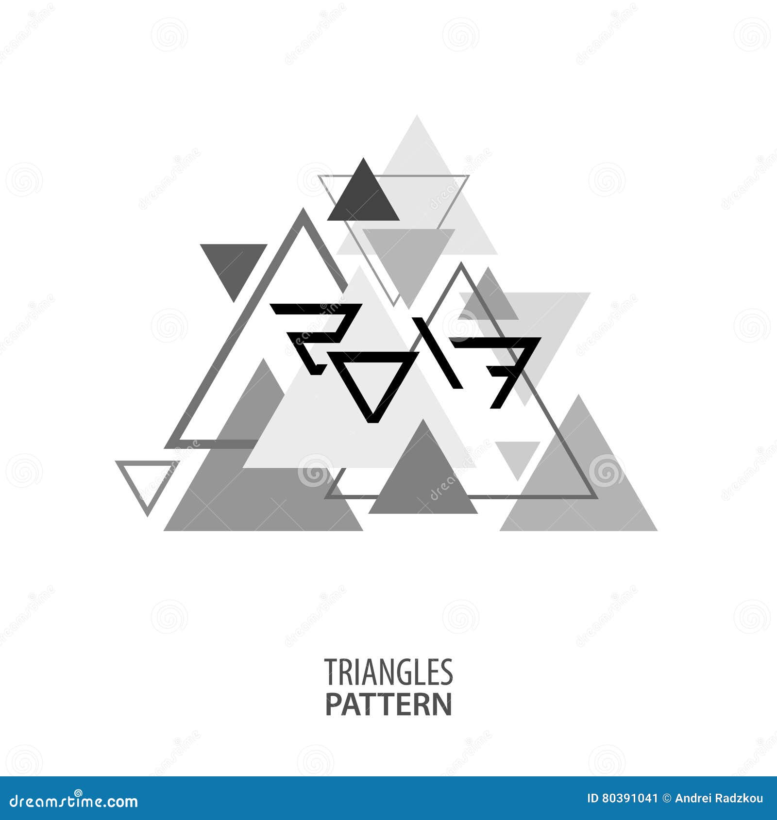 2017 on Black-and-white Triangles. Minimal Vector Graphics Stock Vector ...