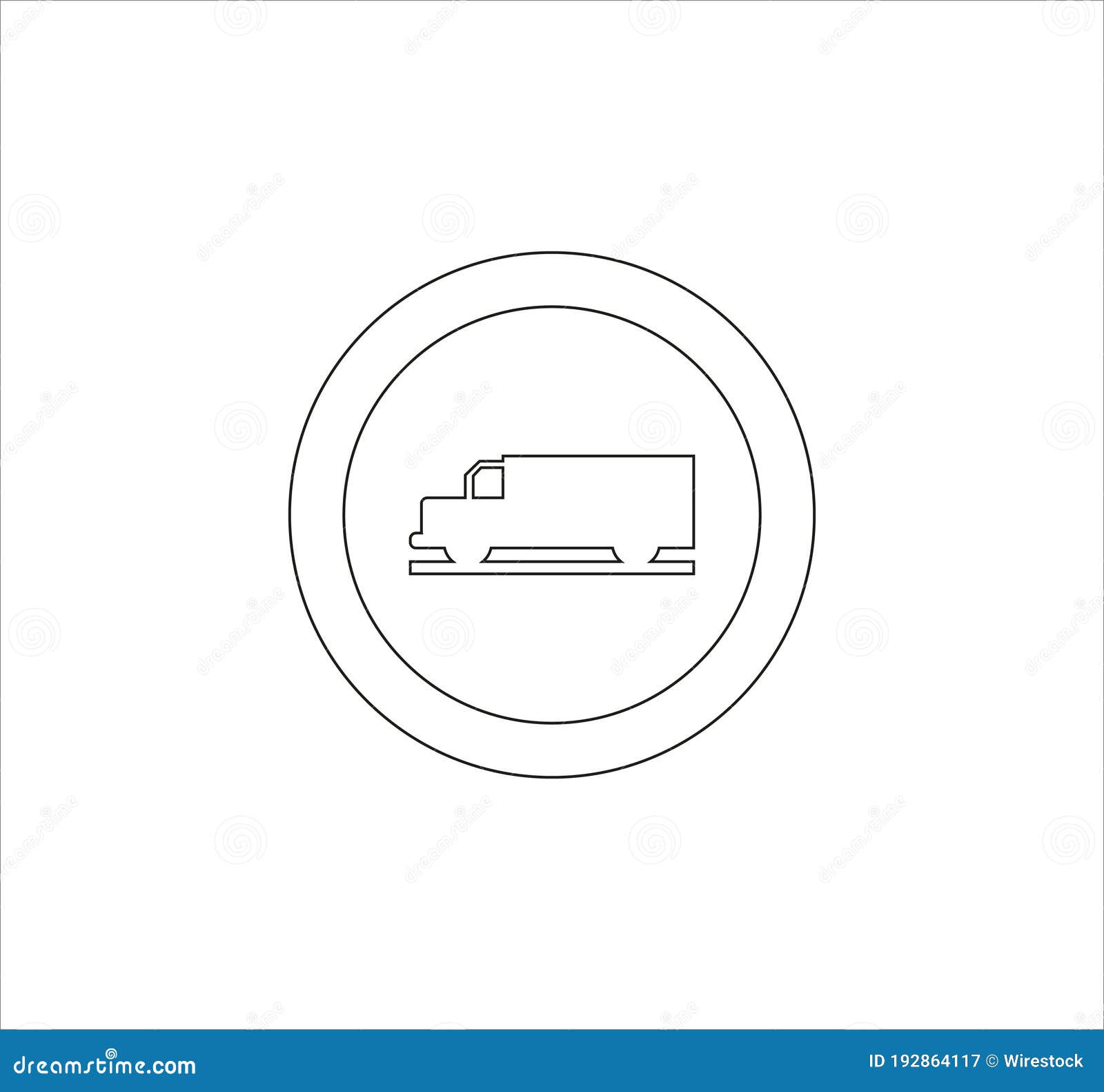 Black and White Truck Sign Icon Stock Illustration - Illustration of ...