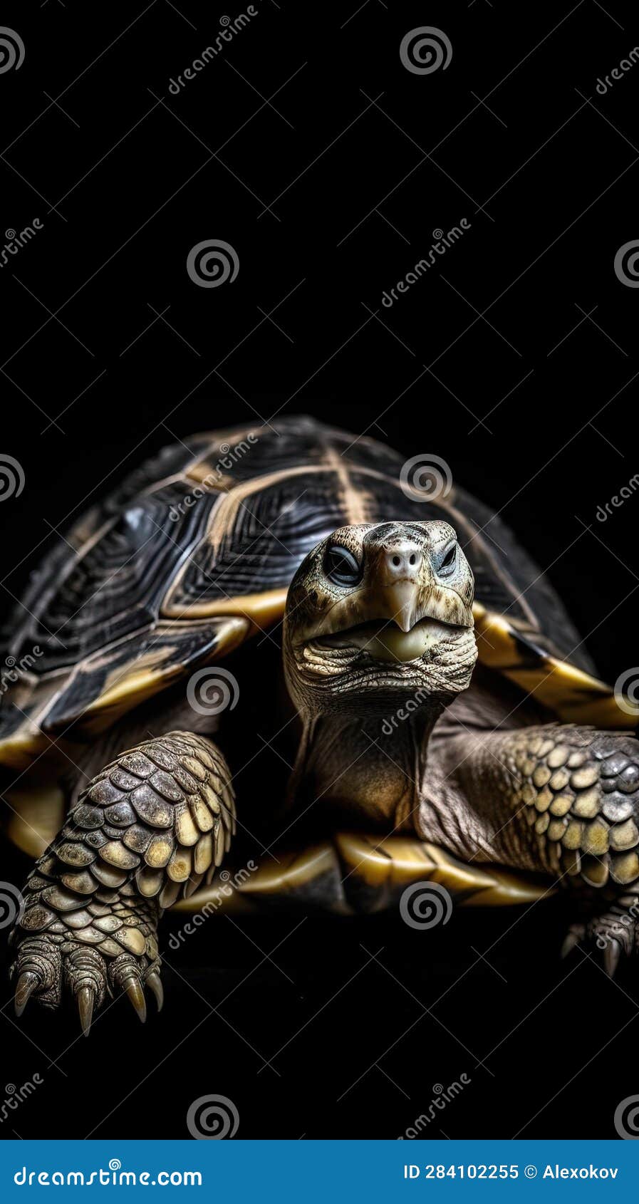 Black and White Turtle on Dark Background. Generative AI Stock ...