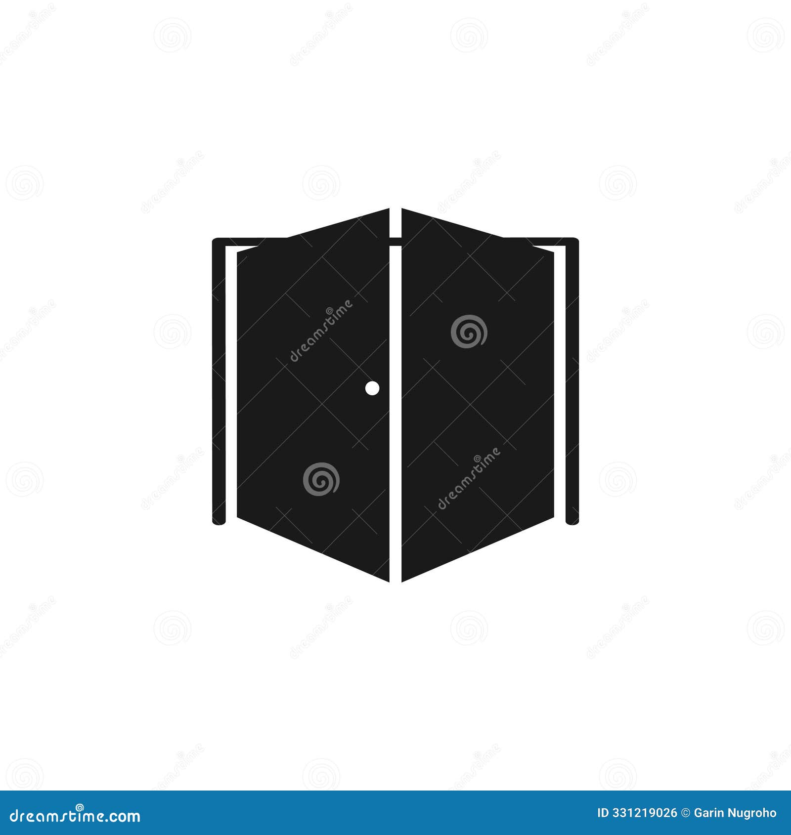 Black and White Two Open Doors Logo Stock Vector - Illustration of logo ...