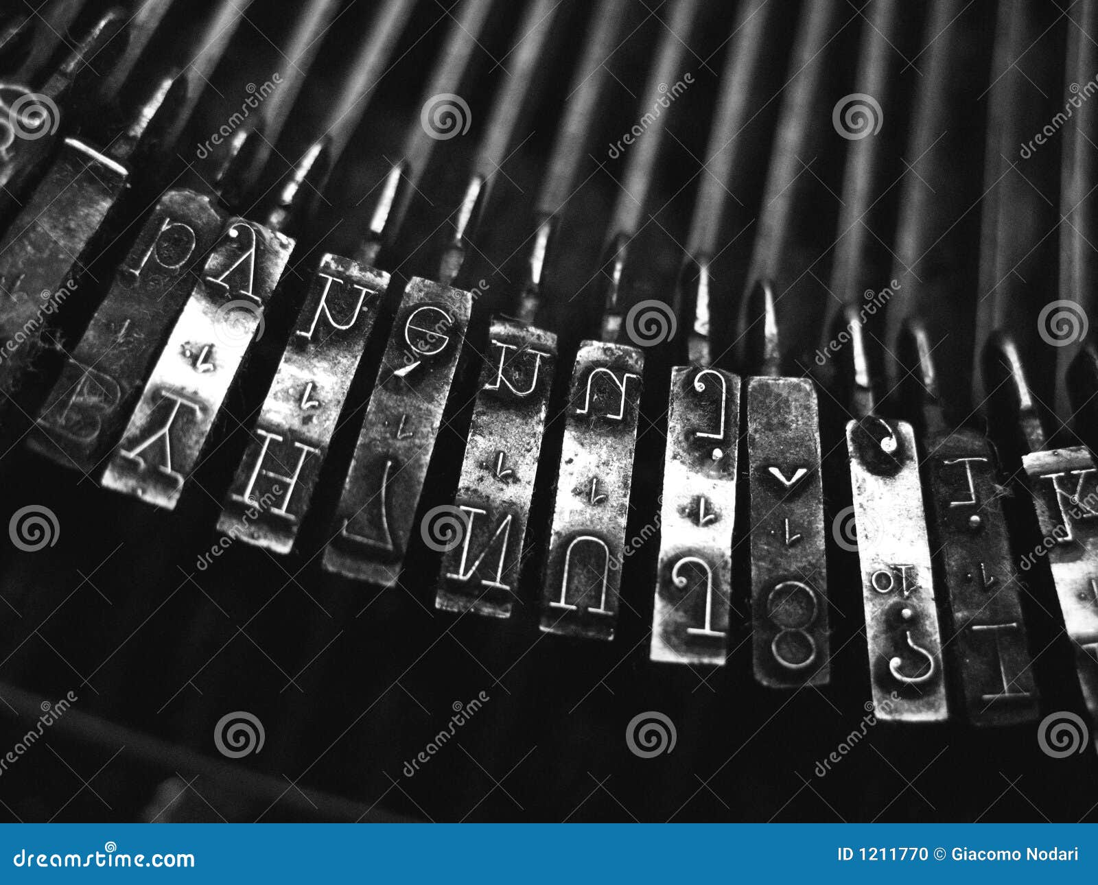 Black and white typewriter stock photo. Image of keys - 1211770