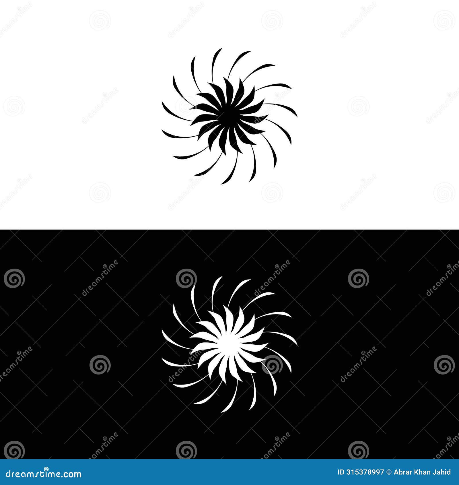 Black and White Unique Circle Logo Design . Stock Vector - Illustration ...