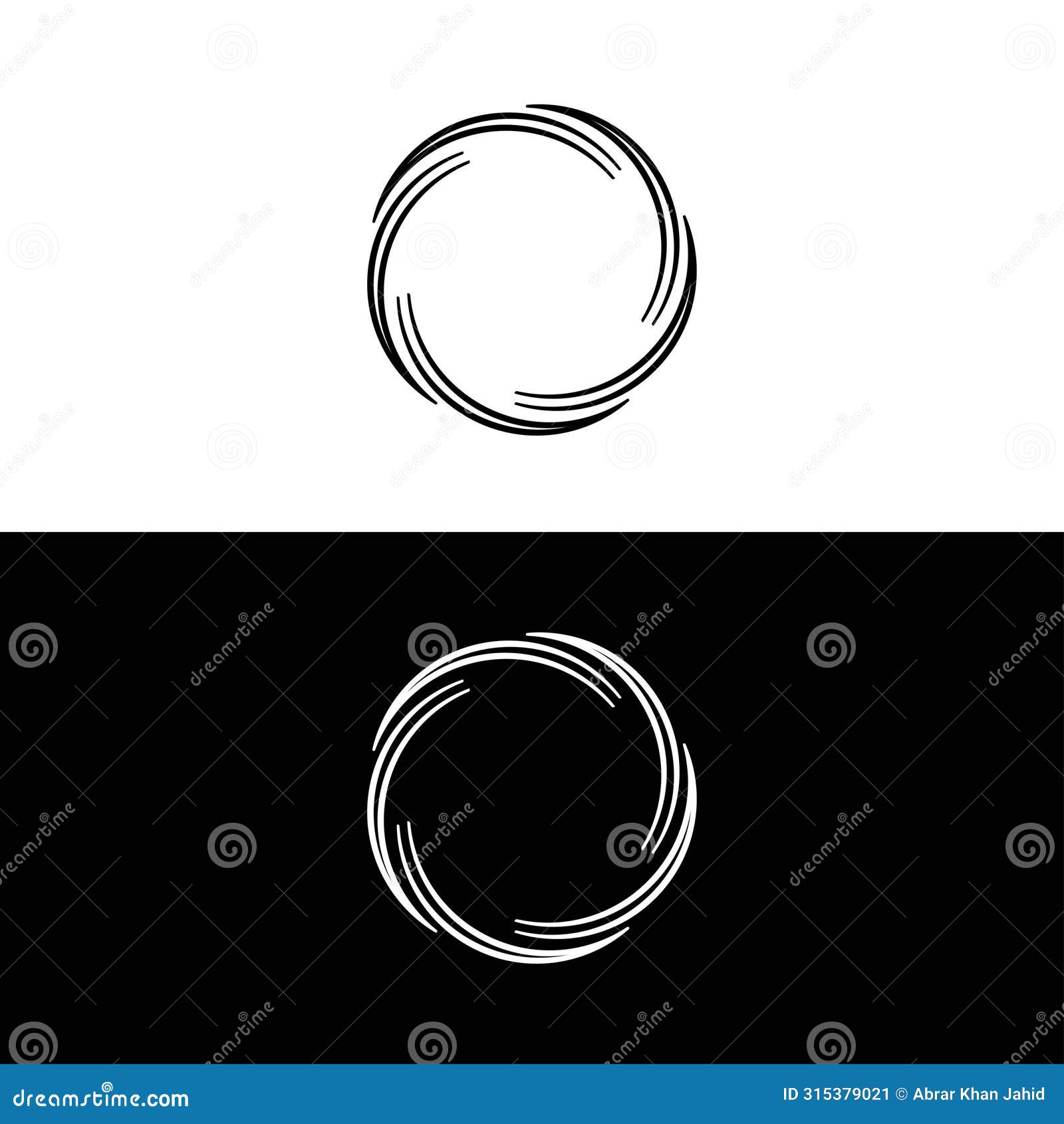 Black and White Unique Circle Logo Design Stock Vector - Illustration ...
