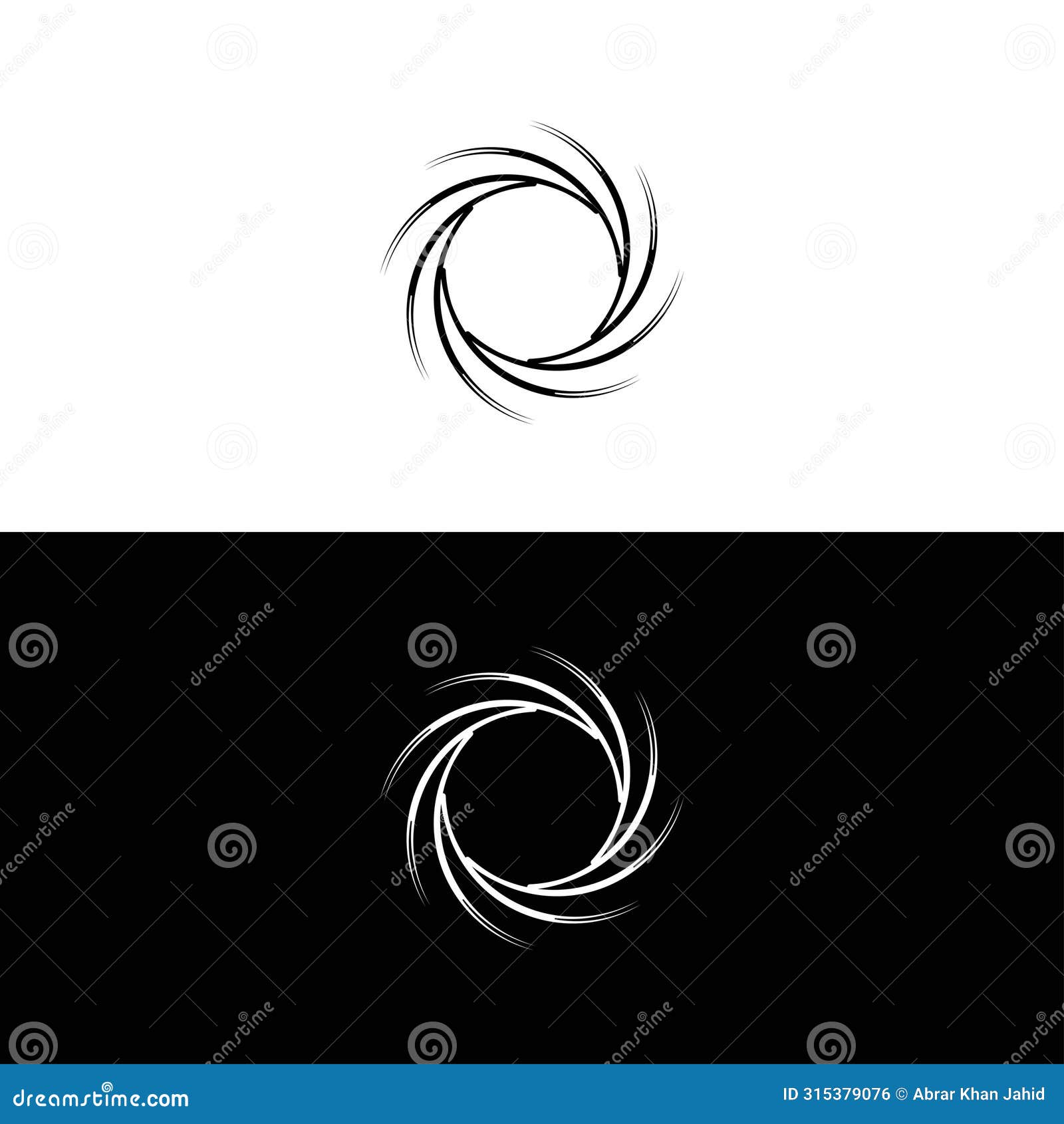 Black and White Unique Circle Logo Design . Stock Vector - Illustration ...