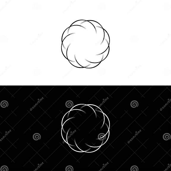 Black and White Unique Circle Logo Design . Stock Vector - Illustration ...