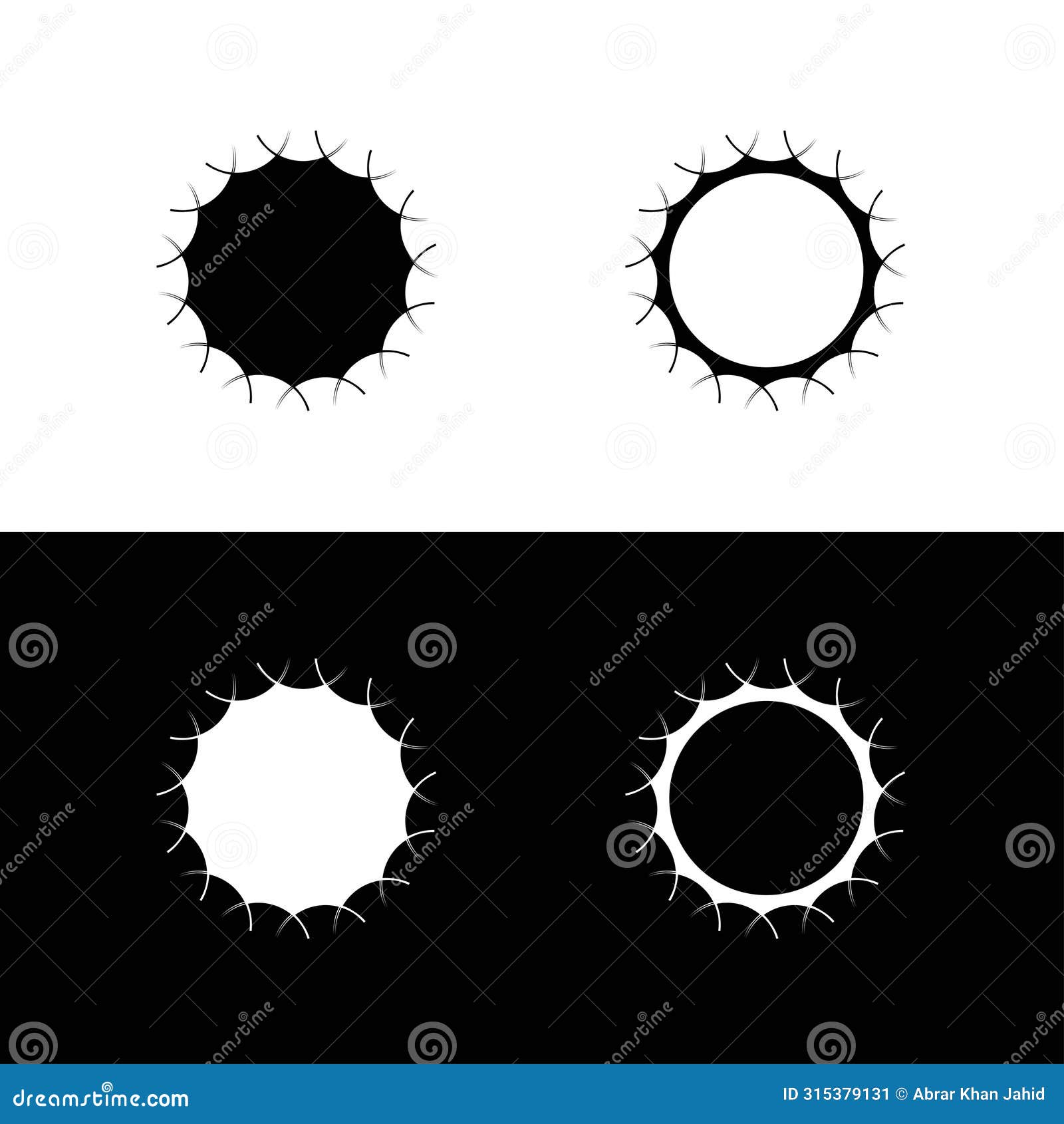 Black and White Unique Circle Logo Design . Stock Vector - Illustration ...