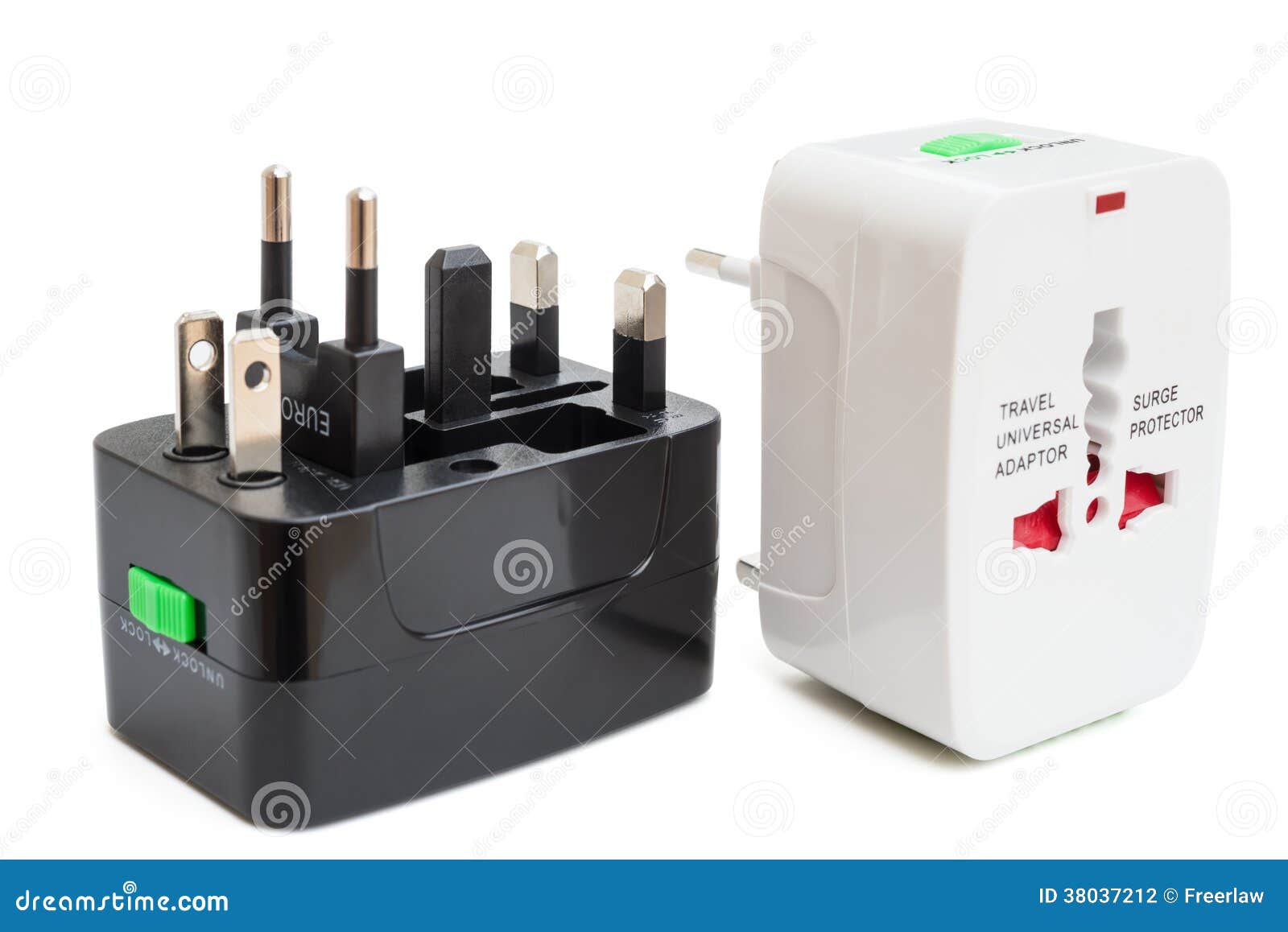 Black and White Universal Adapters Stock Photo - Image of isolated ...