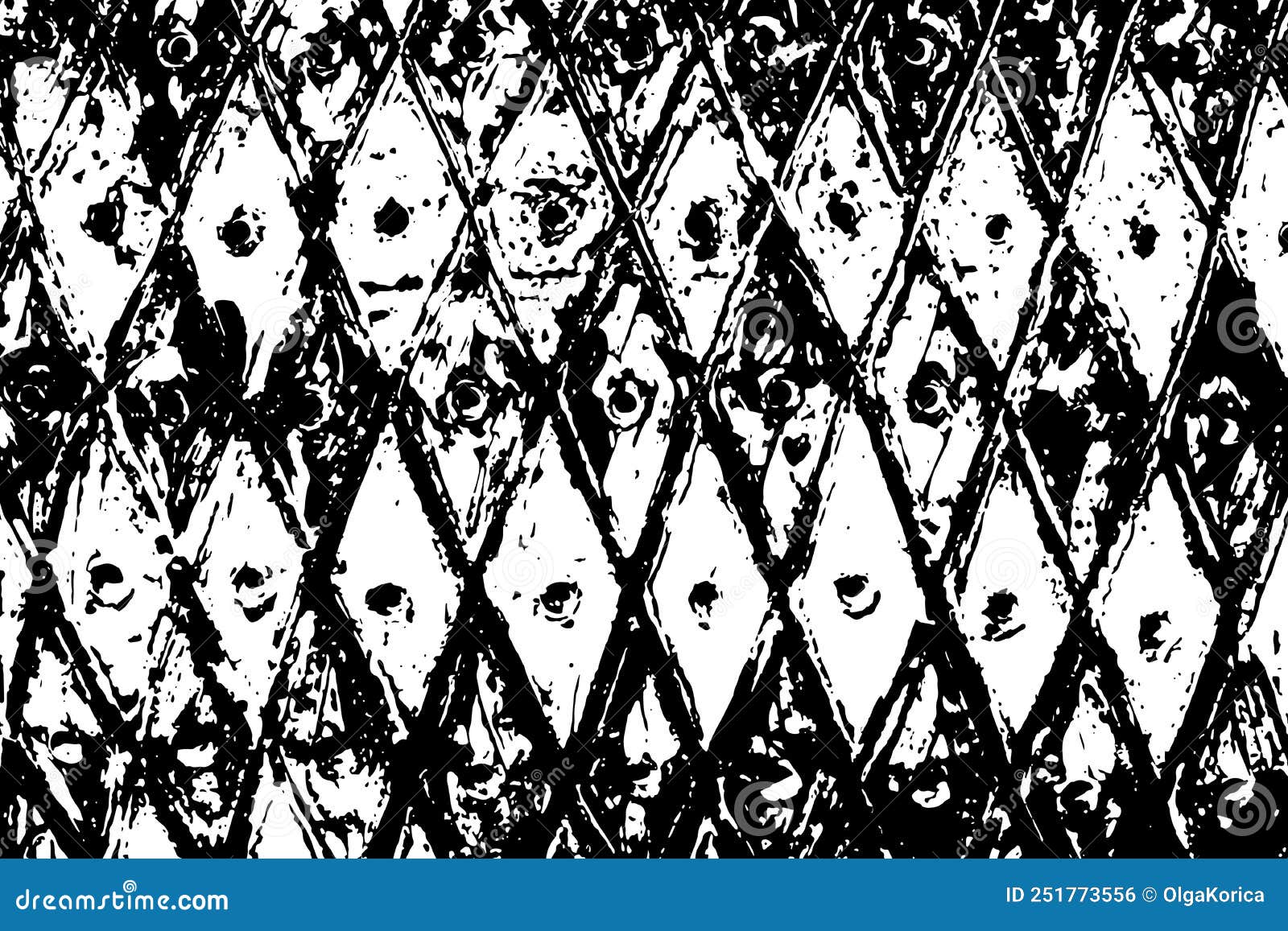 Black and White Vector Background Geometric Abstract Rhombus Hole ...