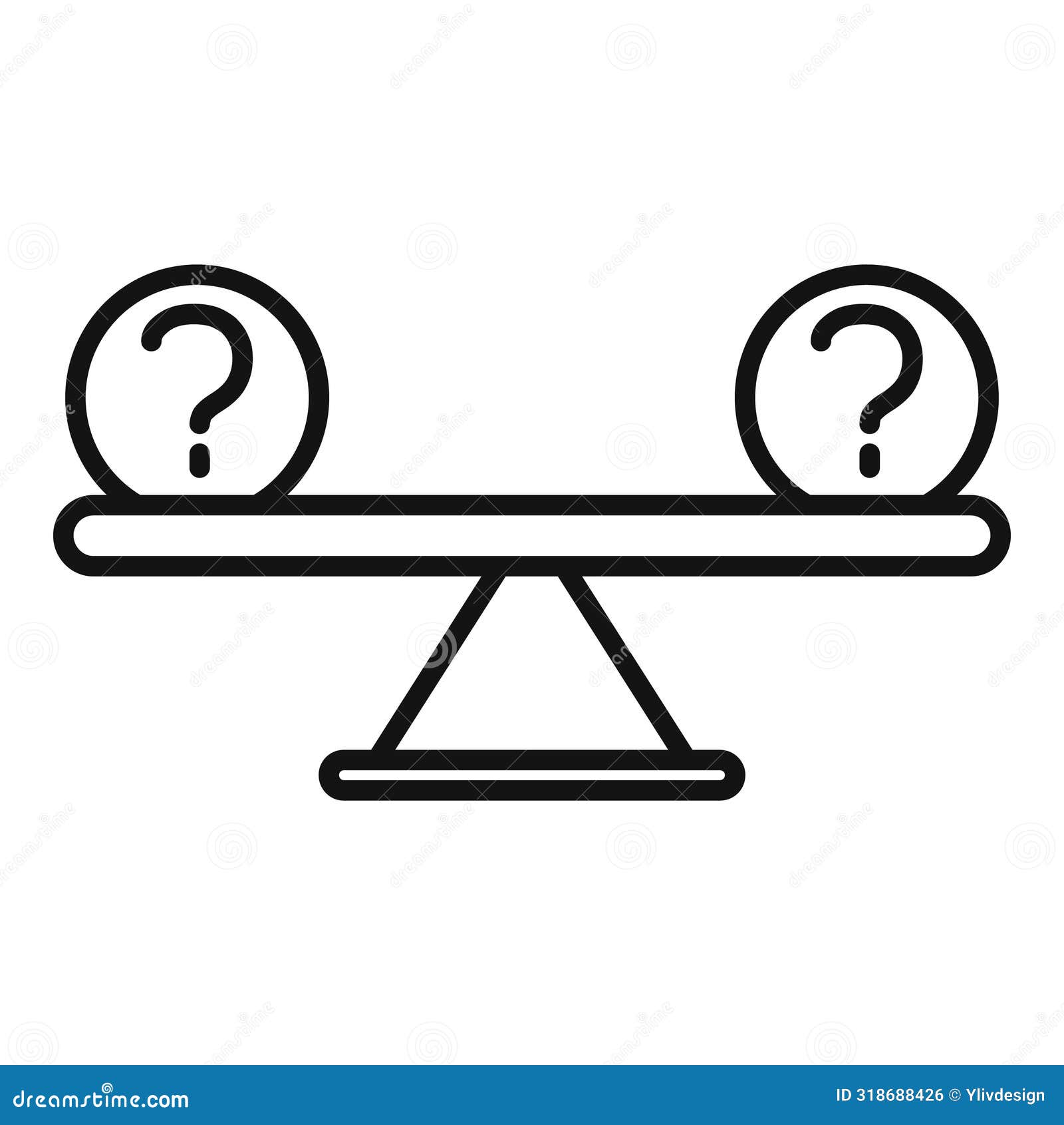 Balance Scale with Question Marks Concept Illustration Stock Vector ...
