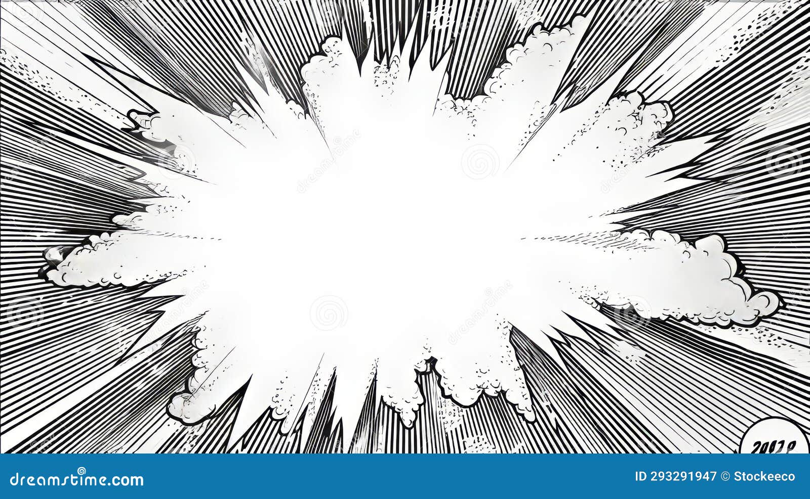 Black And White Vector Comic Explosion: Hyper Realistic Design Stock ...