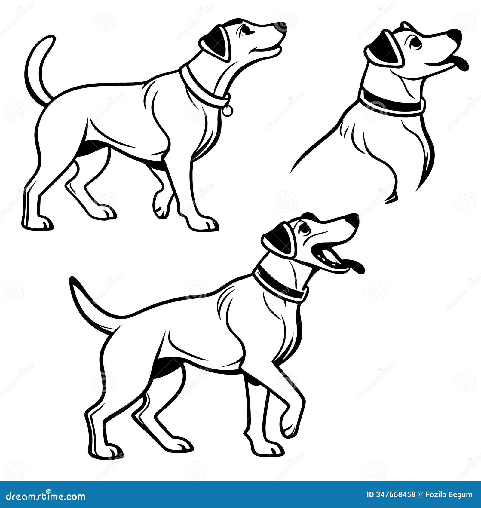 A Black-and-white Vector of a Dog Stock Vector - Illustration of front ...