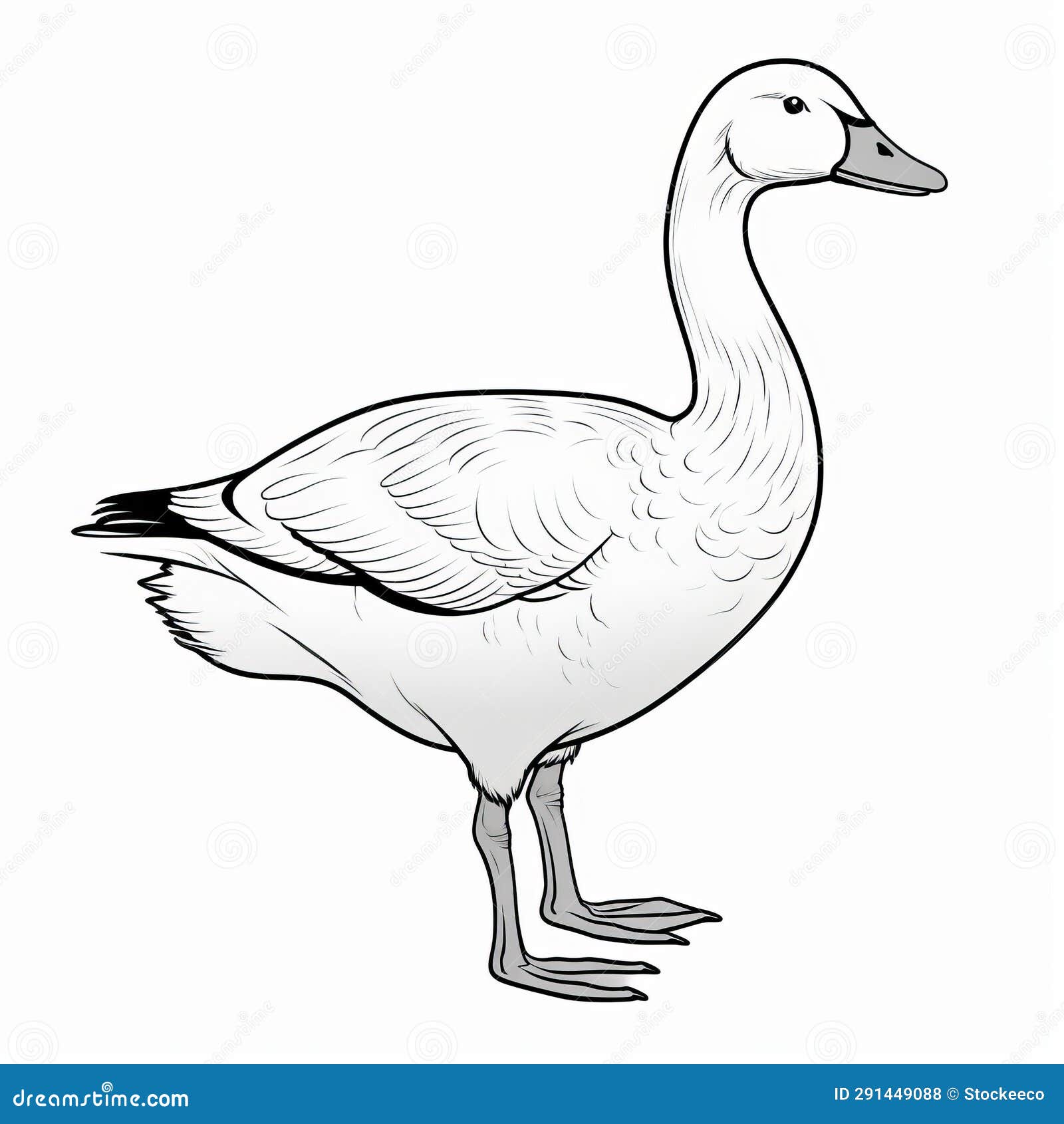 Goose Outline: Children S Coloring Page with Crisp Lines Stock ...
