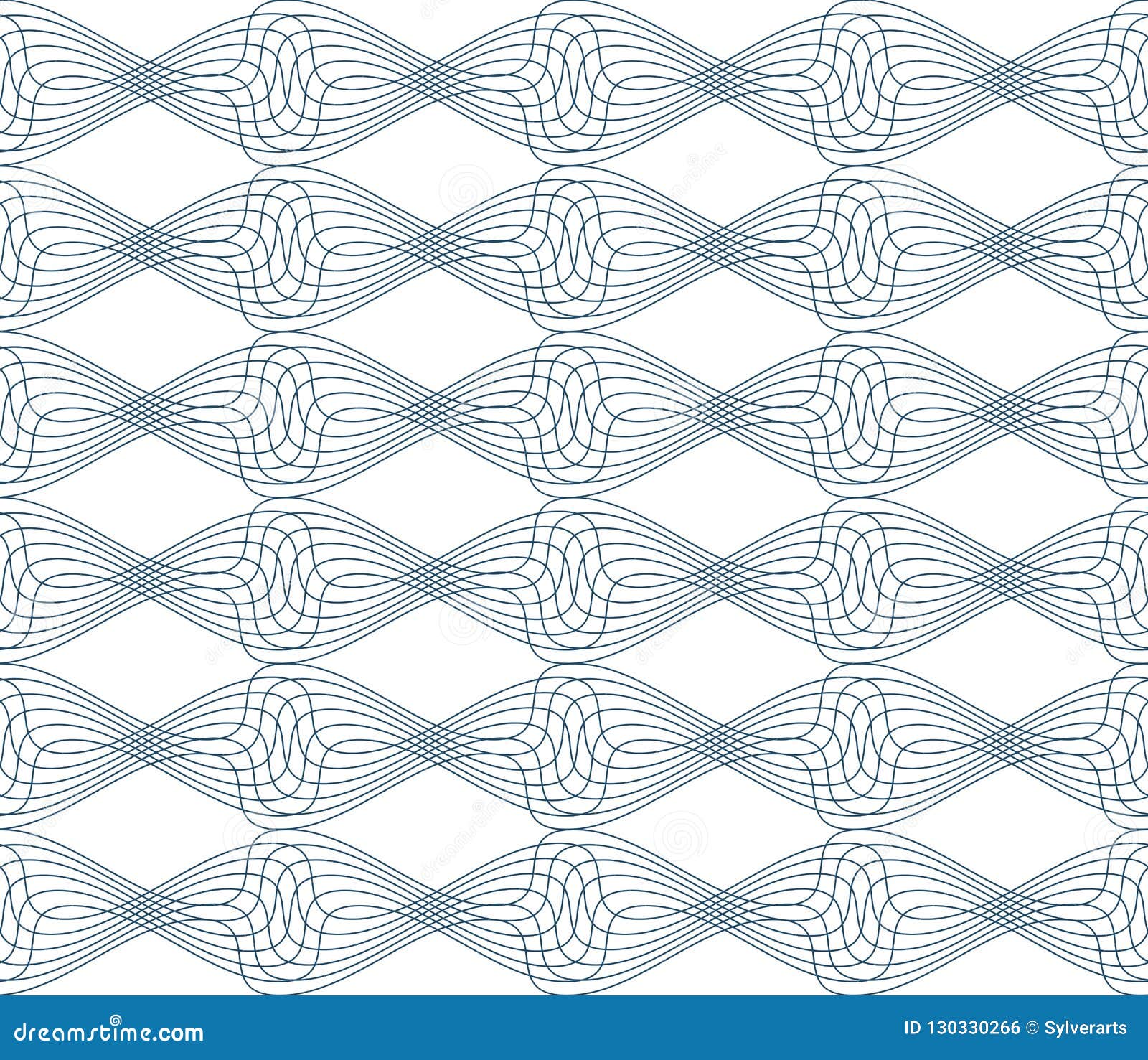 Black and White Vector Endless Pattern Created with Thin Undulate ...