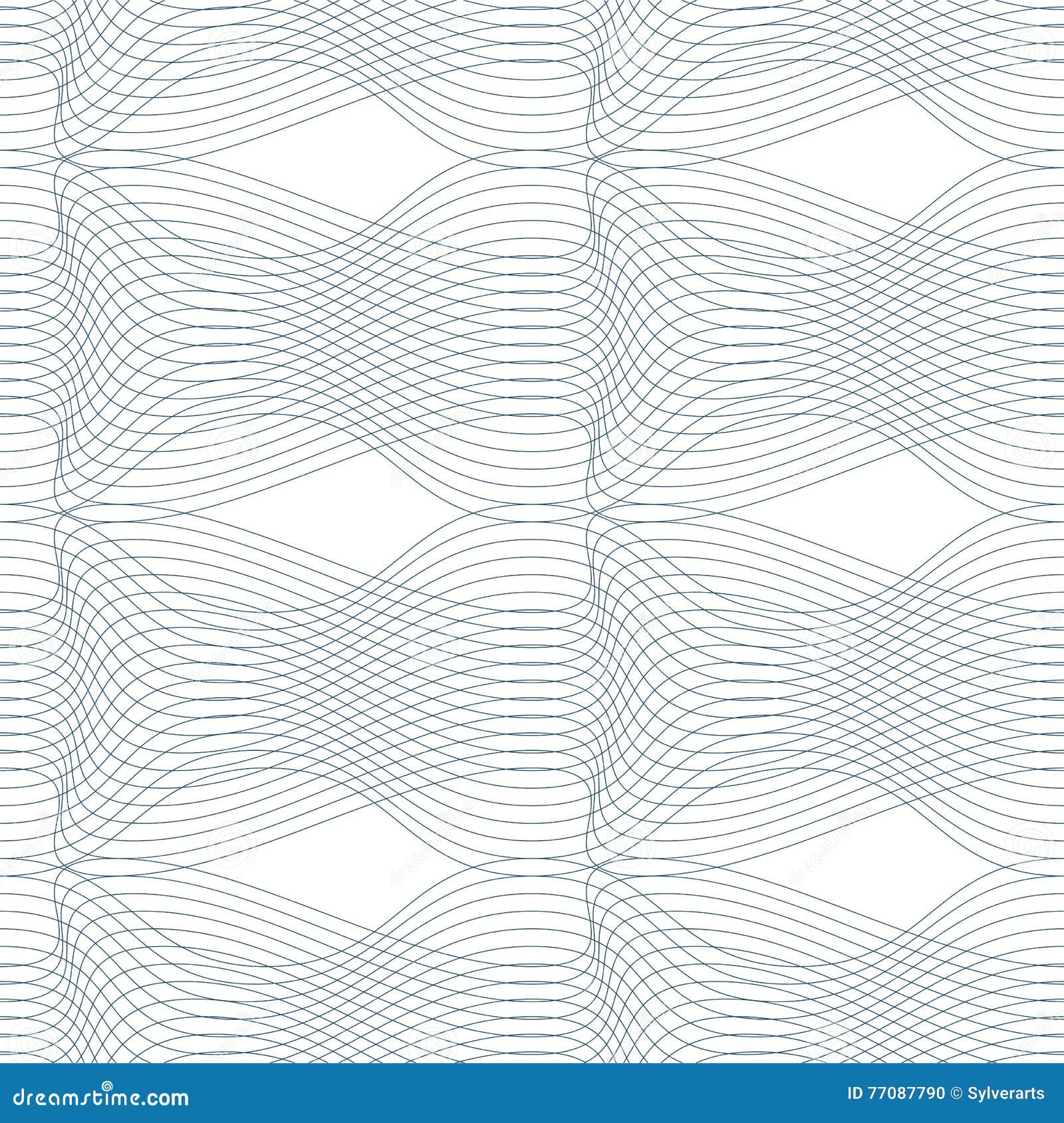 Black and White Vector Endless Pattern Created with Thin Undulate ...