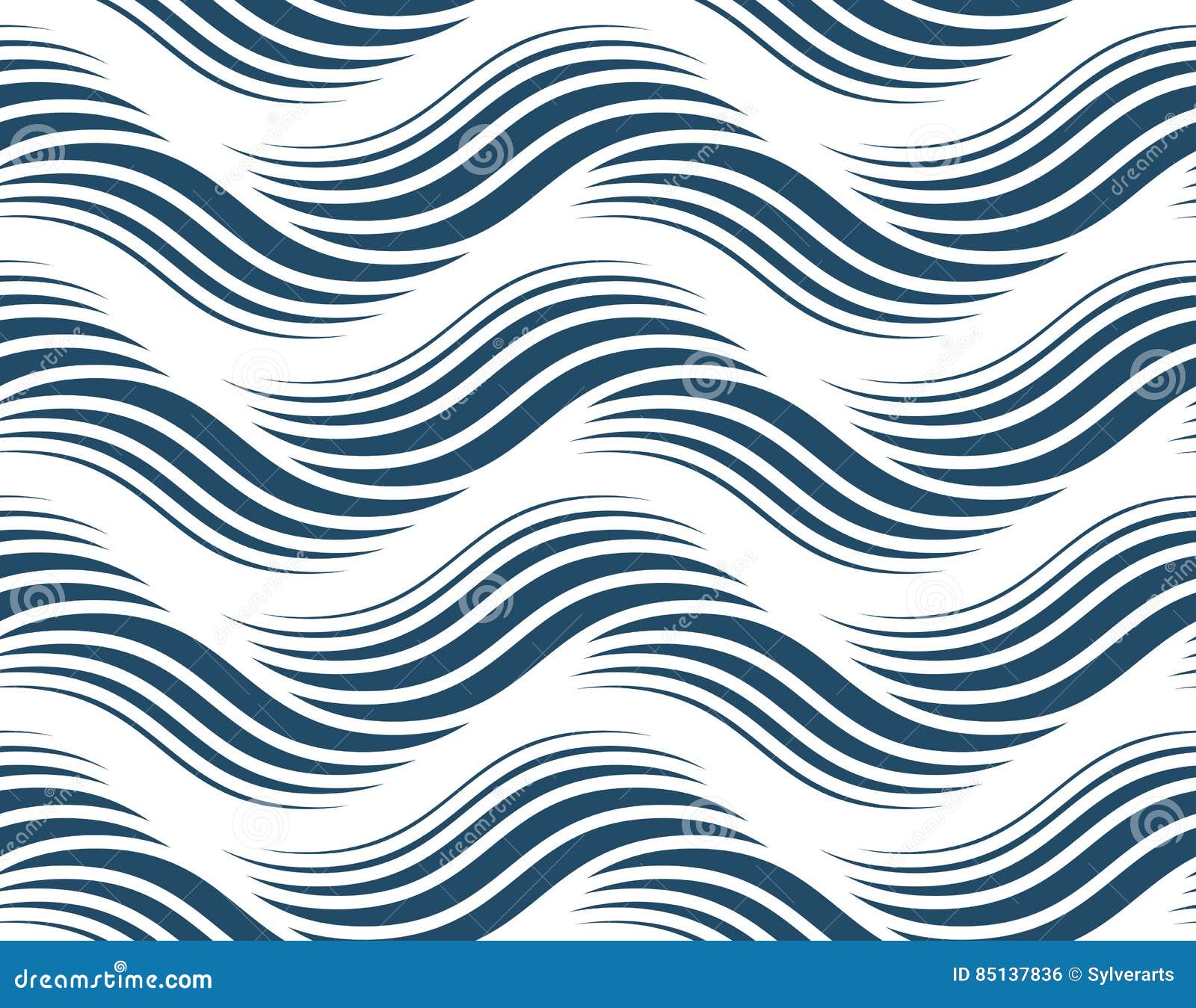 Black and White Vector Endless Pattern Created with Thin Undulate ...