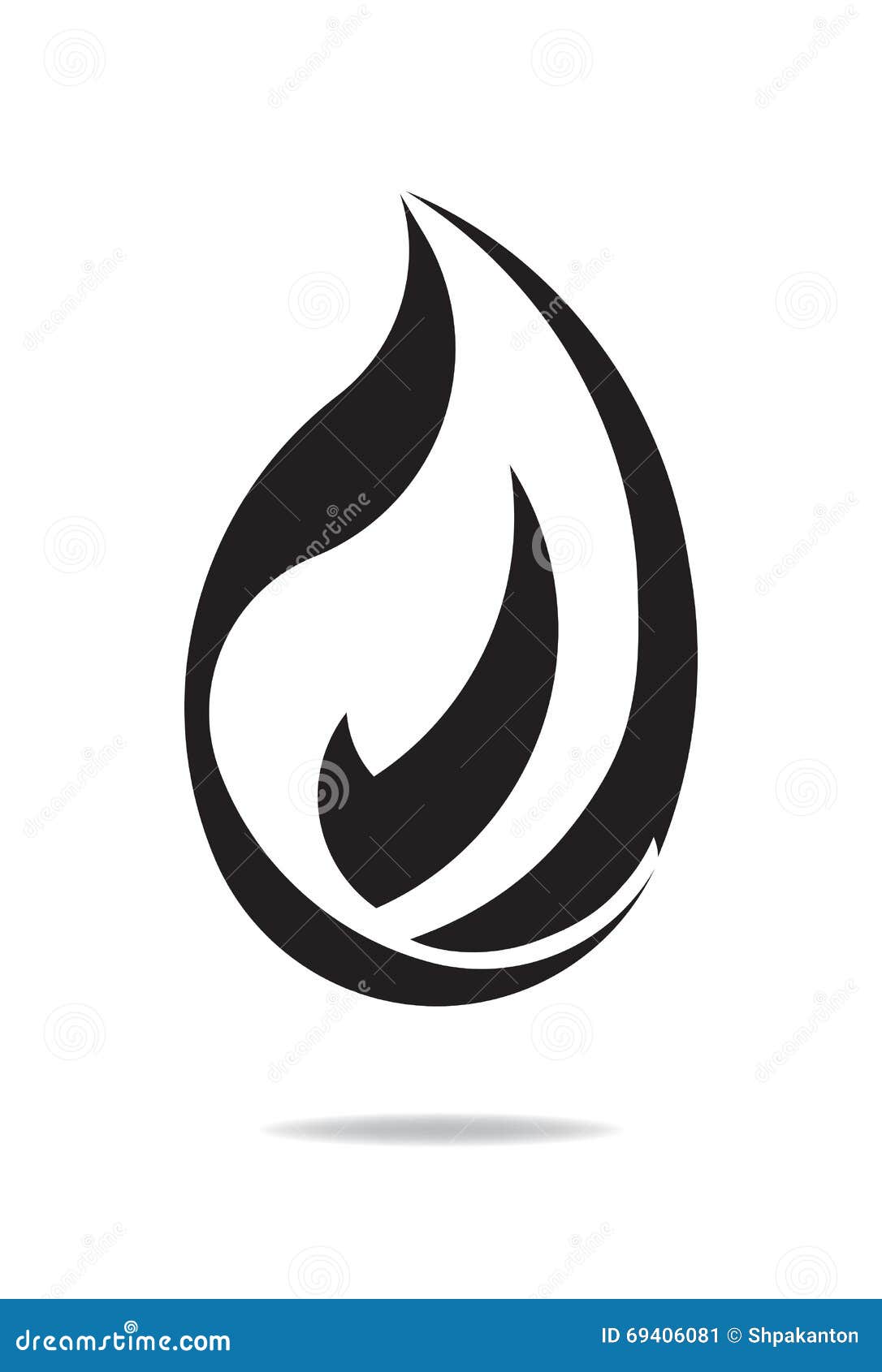 Black and White Vector Fire Design in Outline Style for Logo, Em Stock ...