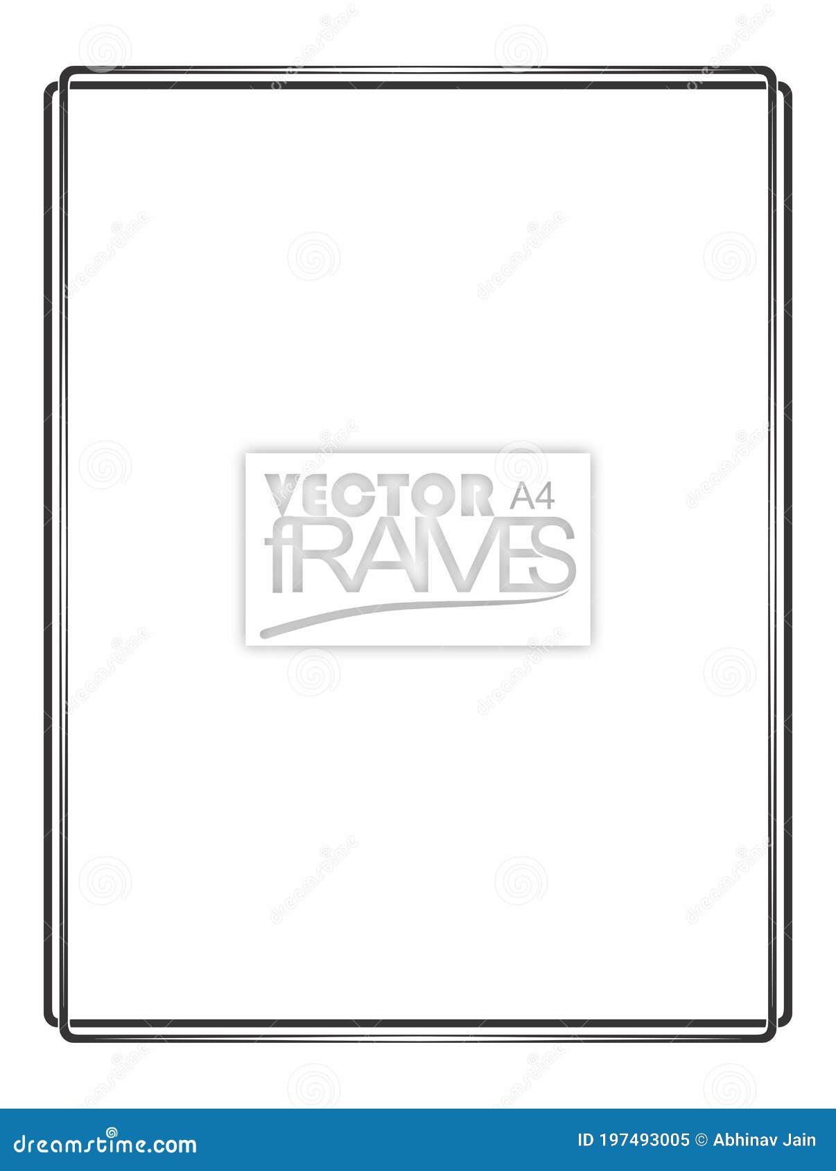 Black and White Vector Frames. A4 Size Frames. Rectangular Frame in ...