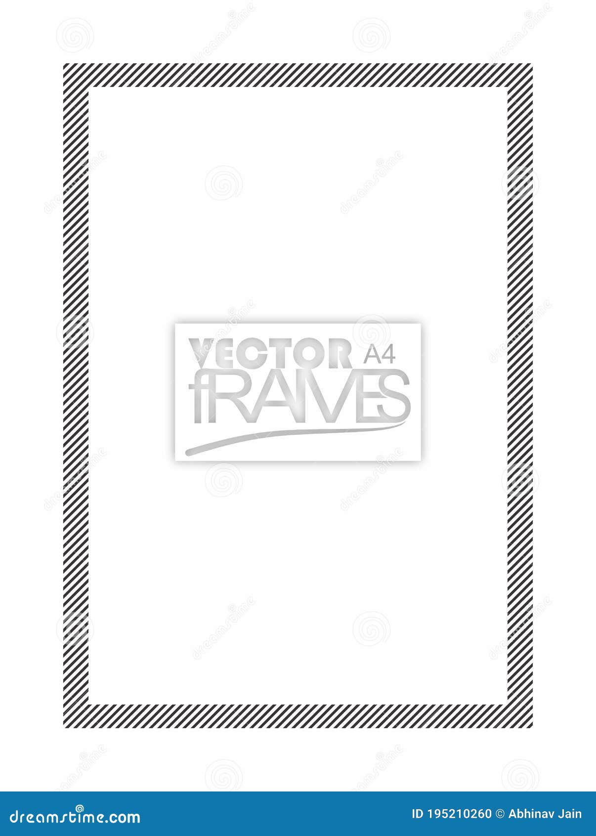 Black and White Vector Frames. A4 Size Frames. Rectangular Frame in ...
