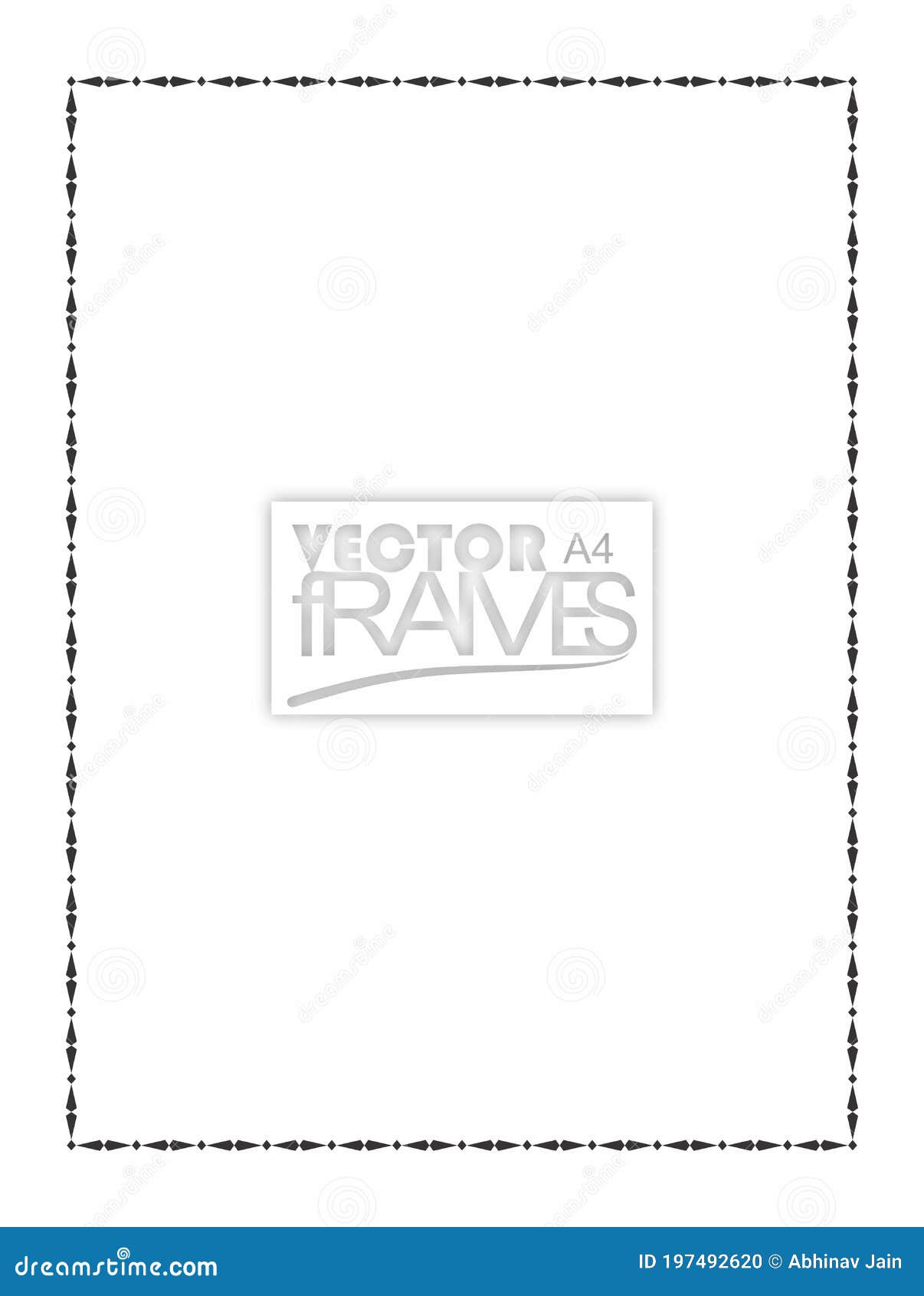 Black and White Vector Frames. A4 Size Frames. Rectangular Frame in ...